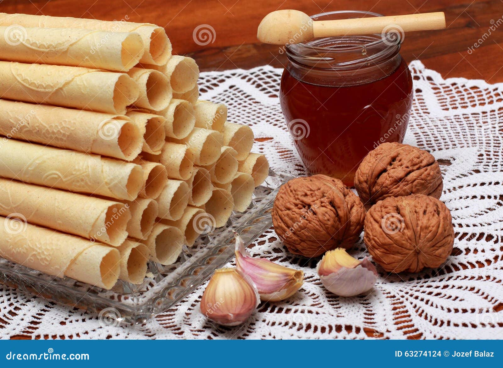 Christmas wafers stock photo. Image of plate, sweet, traditional - 63274124