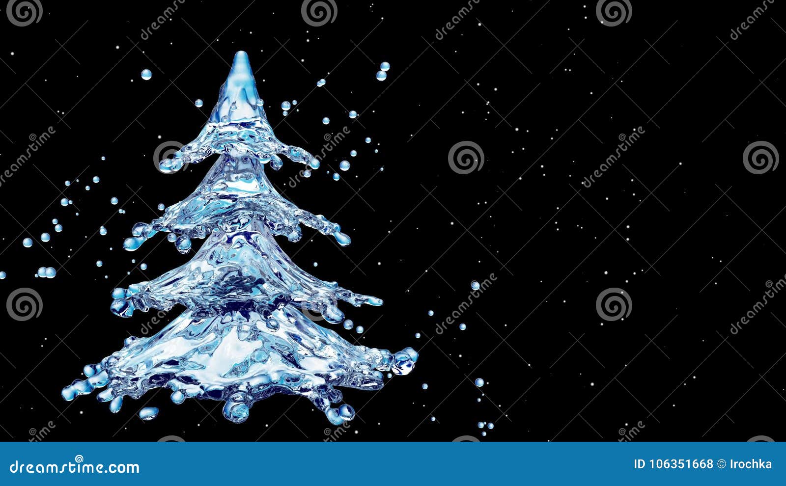 Christmas Water Splash Tree Isolated On White Royalty-Free Stock ...