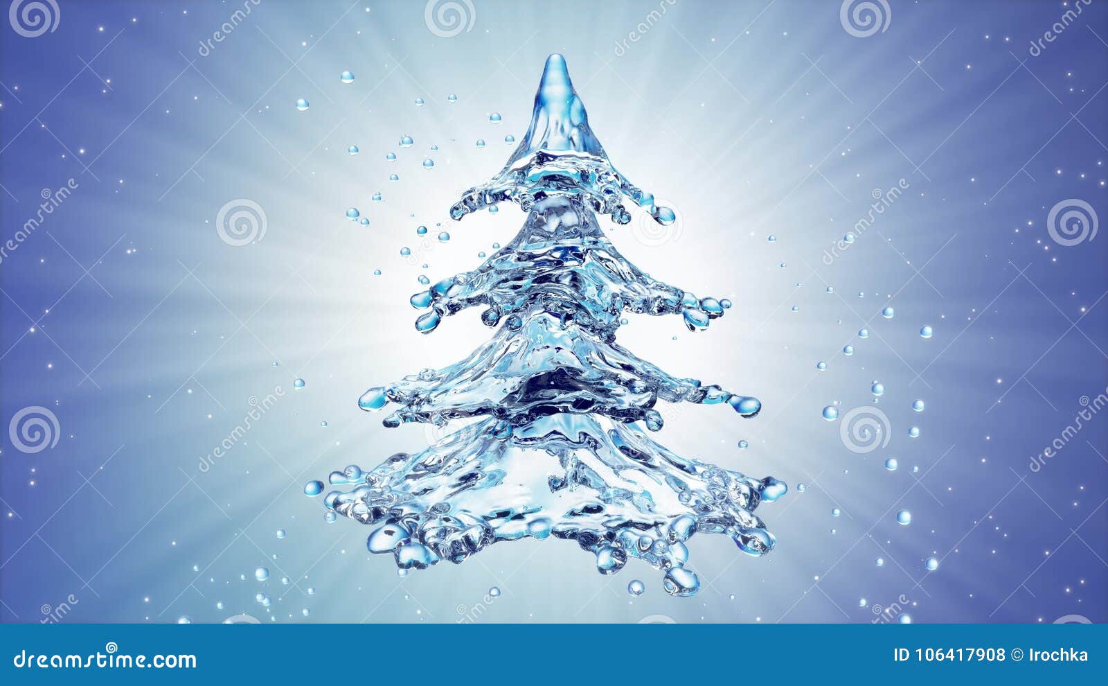Christmas Water Splash Tree Isolated On White Royalty-Free Stock ...