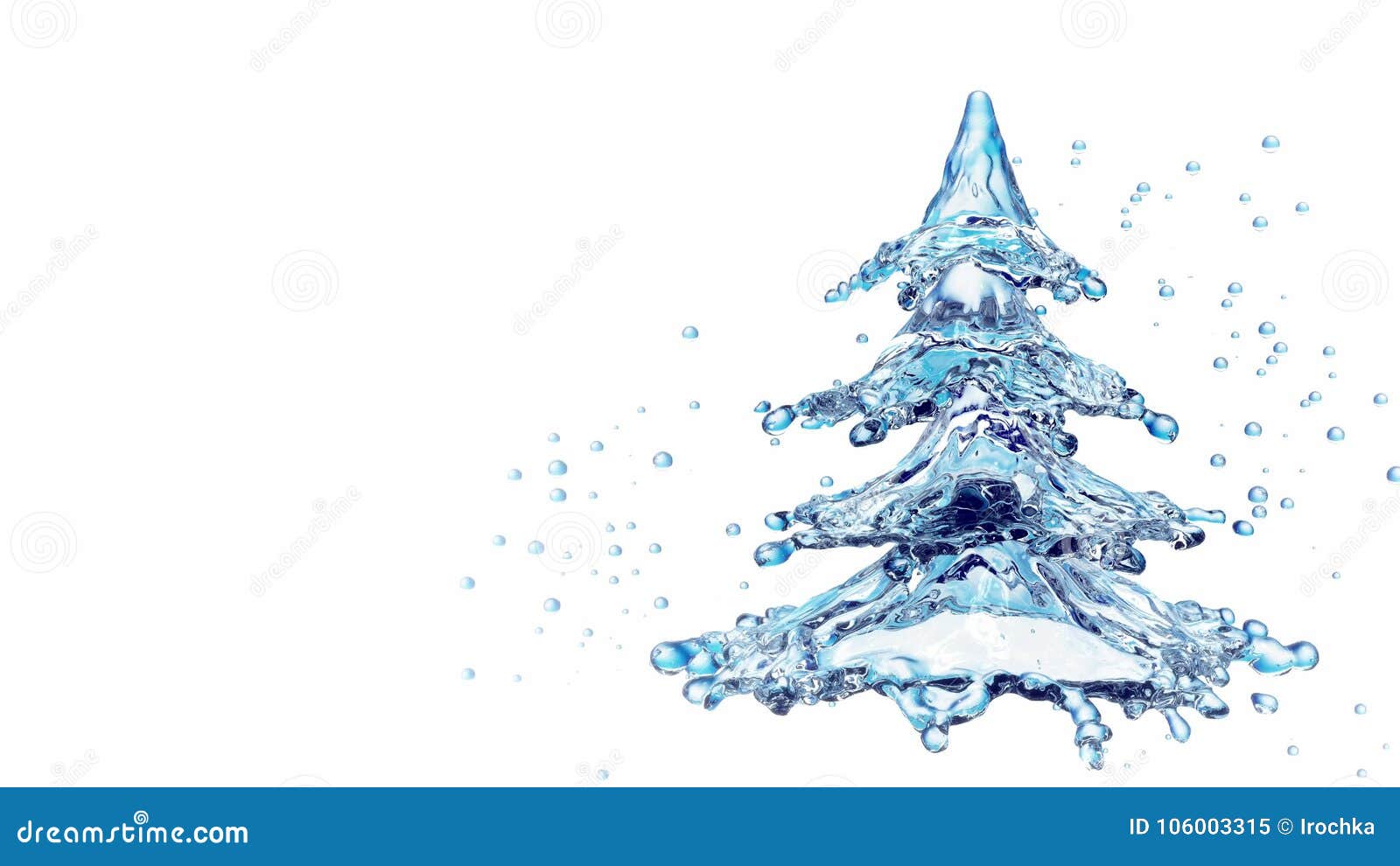 Christmas Water Splash Tree Isolated on White Stock Illustration ...