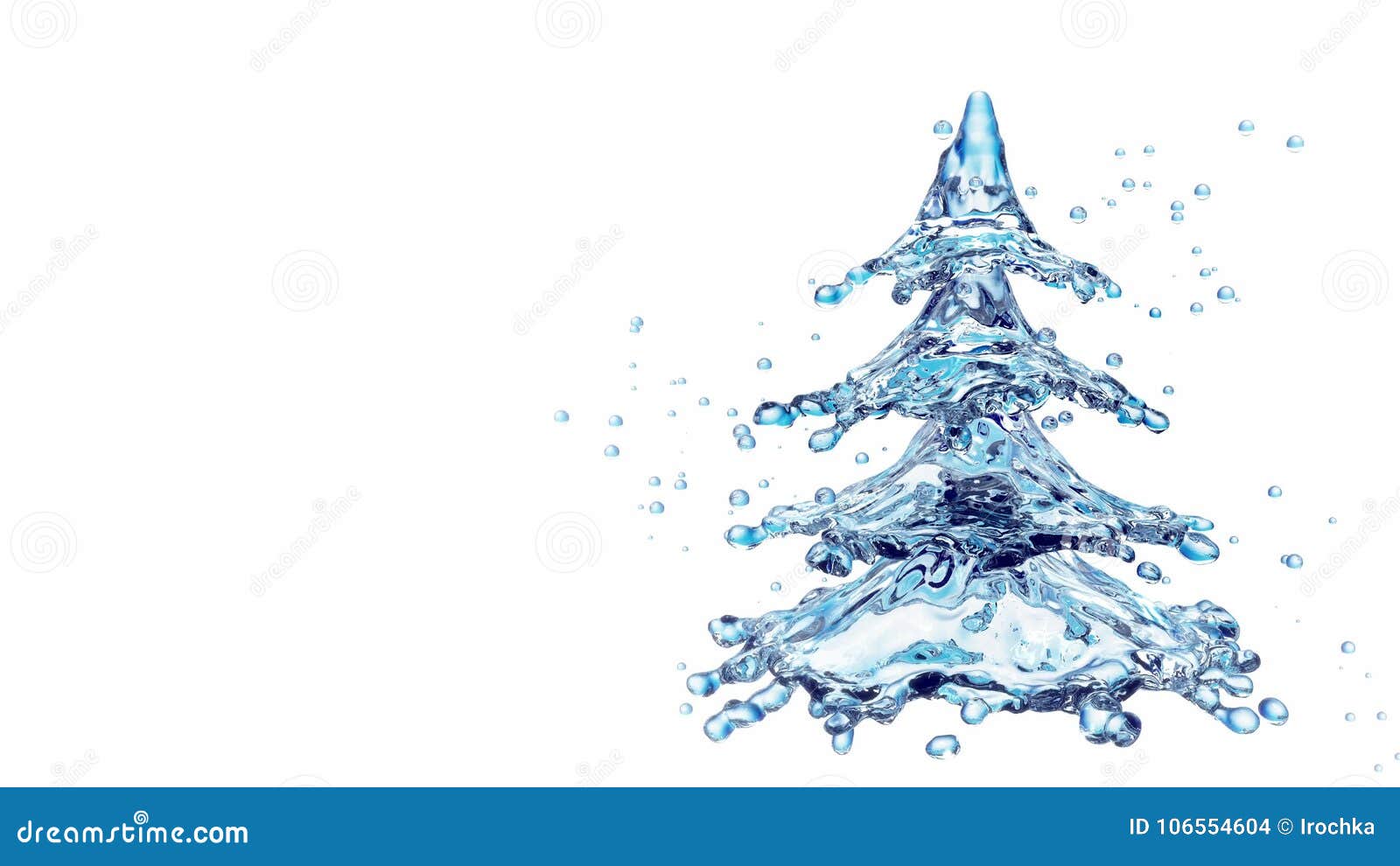 Christmas Water Splash Tree Isolated on White Stock Illustration ...