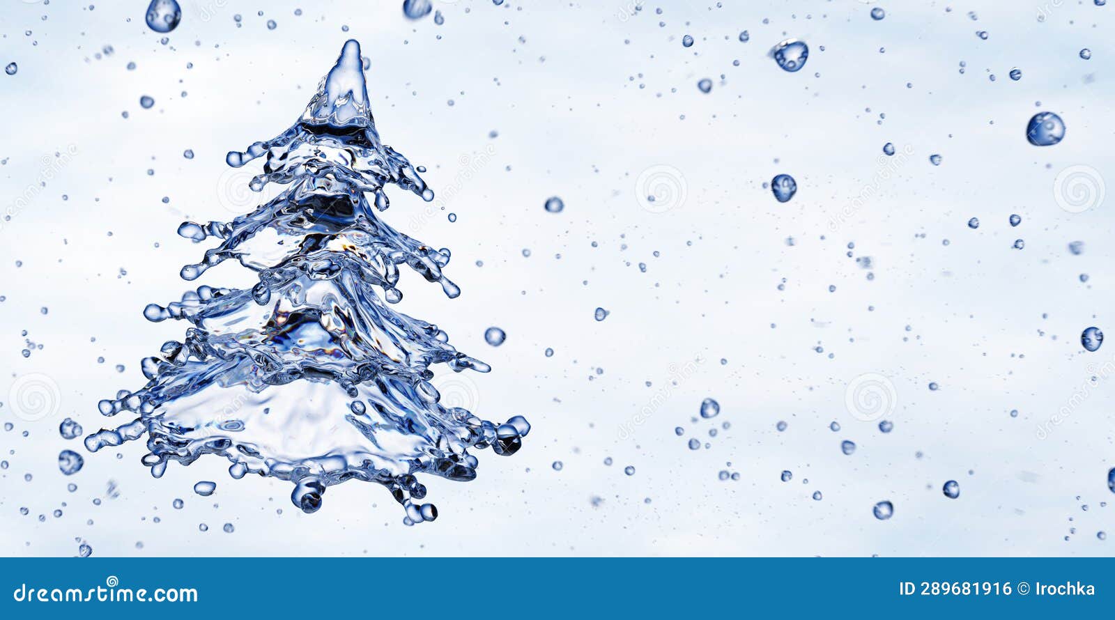 Christmas Water Splash Tree Isolated on White Stock Illustration ...