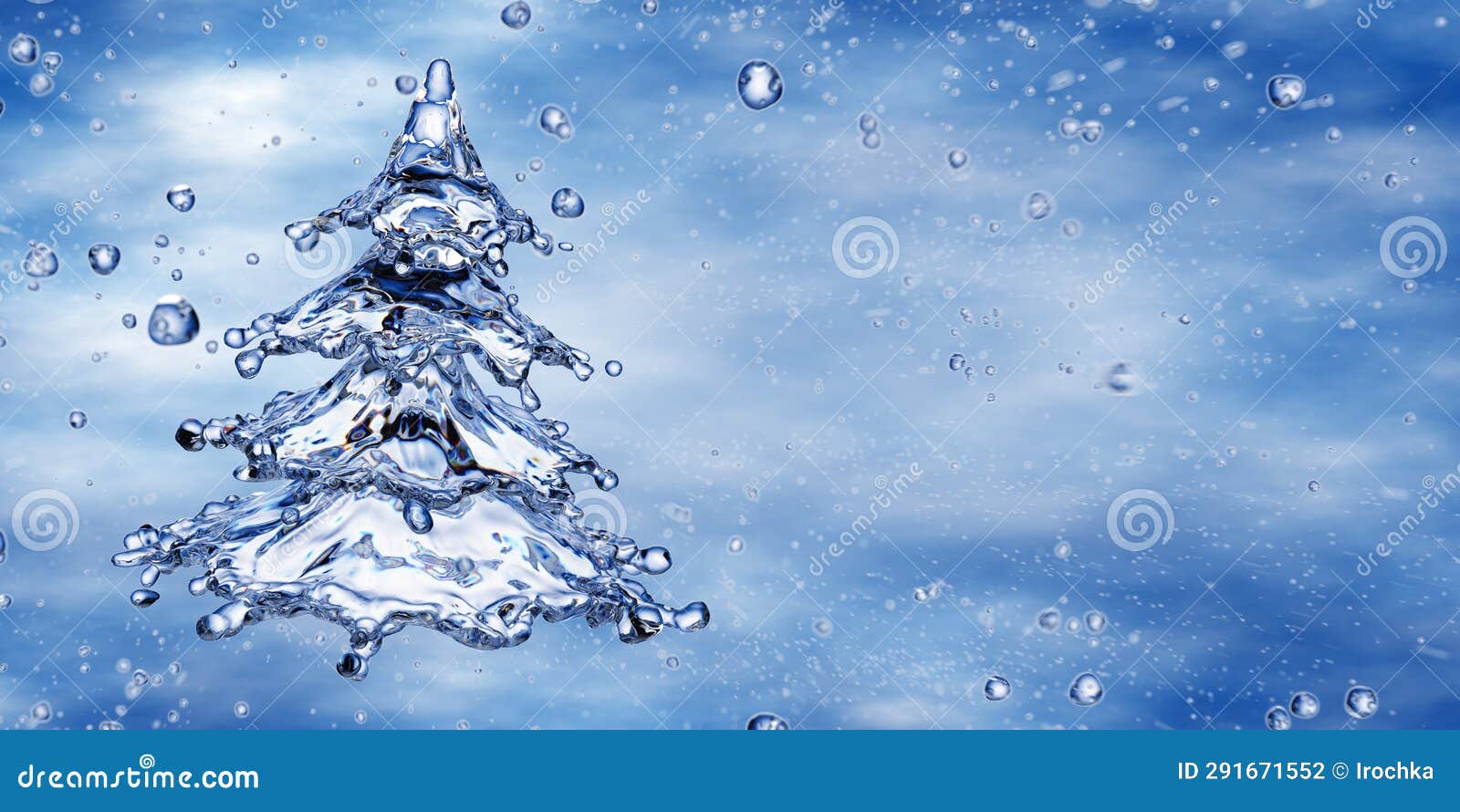 Christmas Water Splash Tree Isolated on White Stock Illustration ...