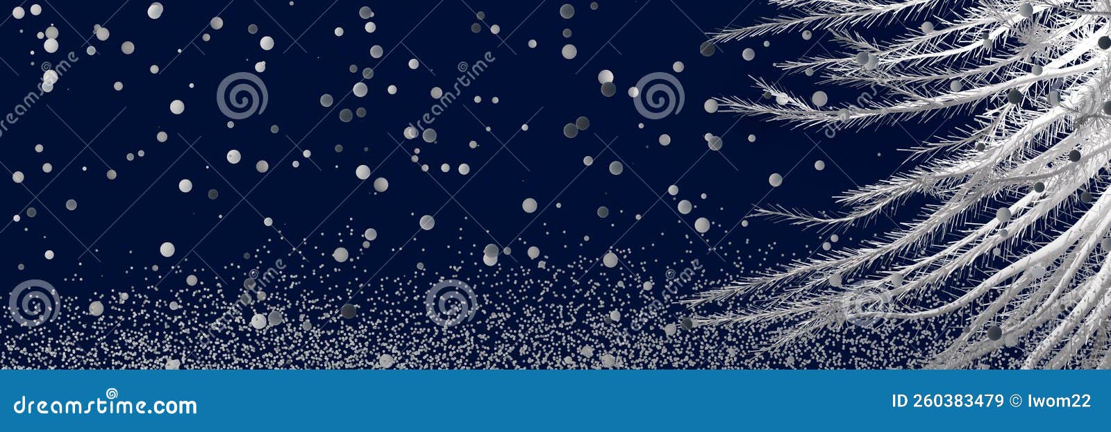 Winter Background with Christmas Tree and Snow Stock Image - Image of ...