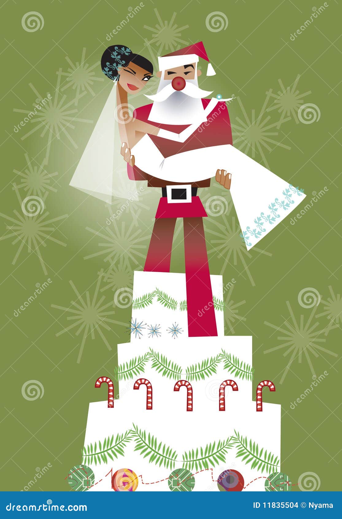 Christmas wedding stock vector. Illustration of marriage - 11835504