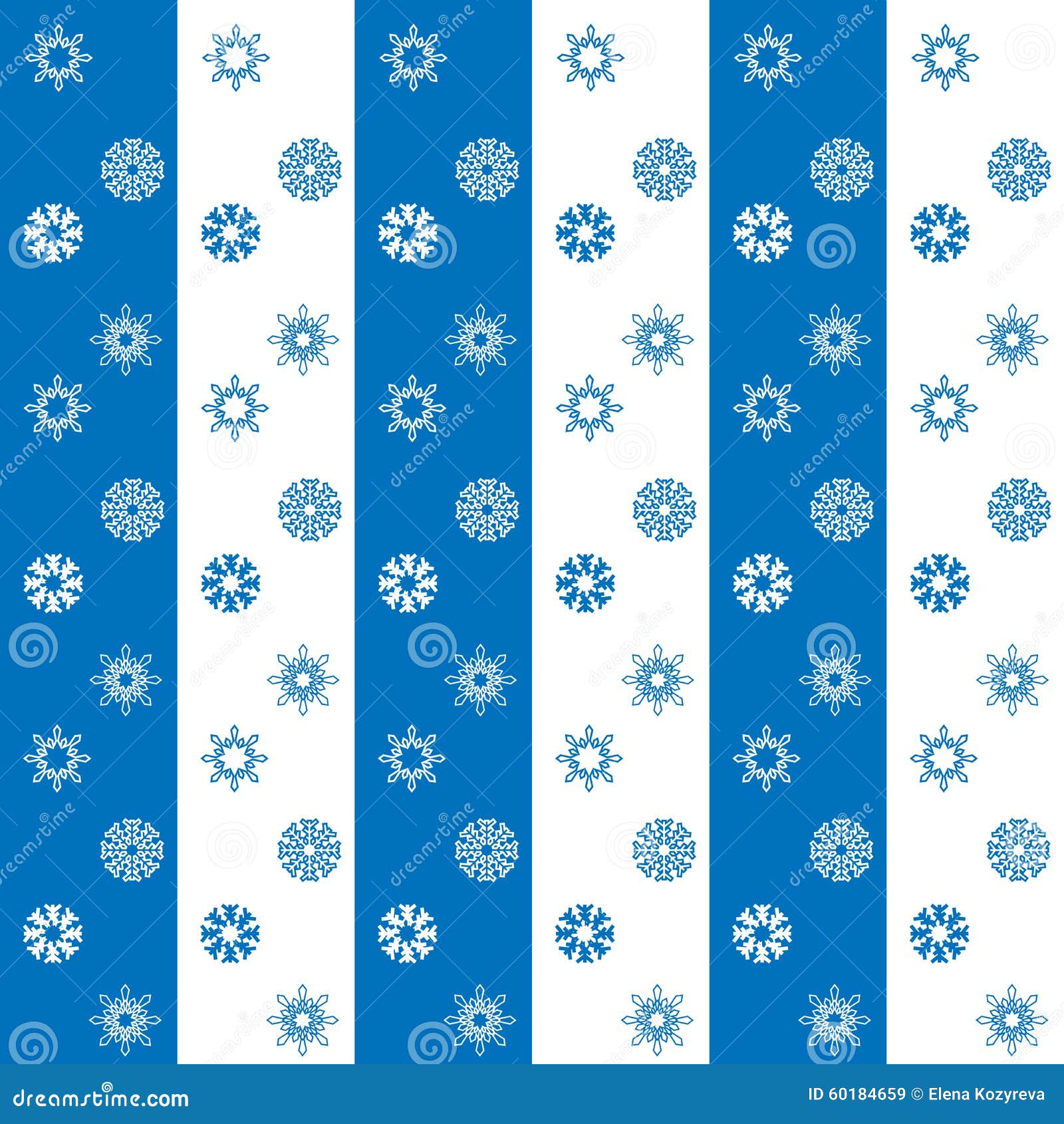 Christmas White and Blue Snowflakes Seamless Striped Background Stock ...