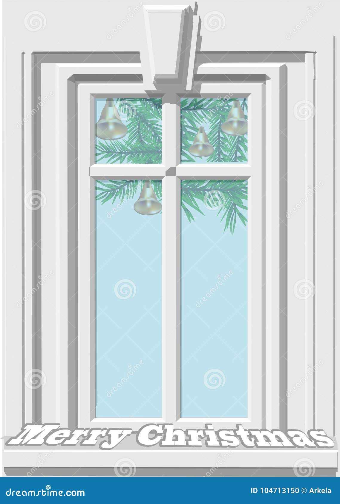 Christmas window stock vector. Illustration of celebration - 104713150
