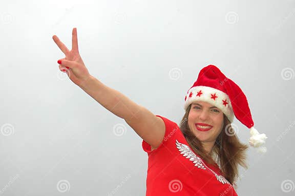 Christmas winner stock photo. Image of handsign, celebrating - 3376384