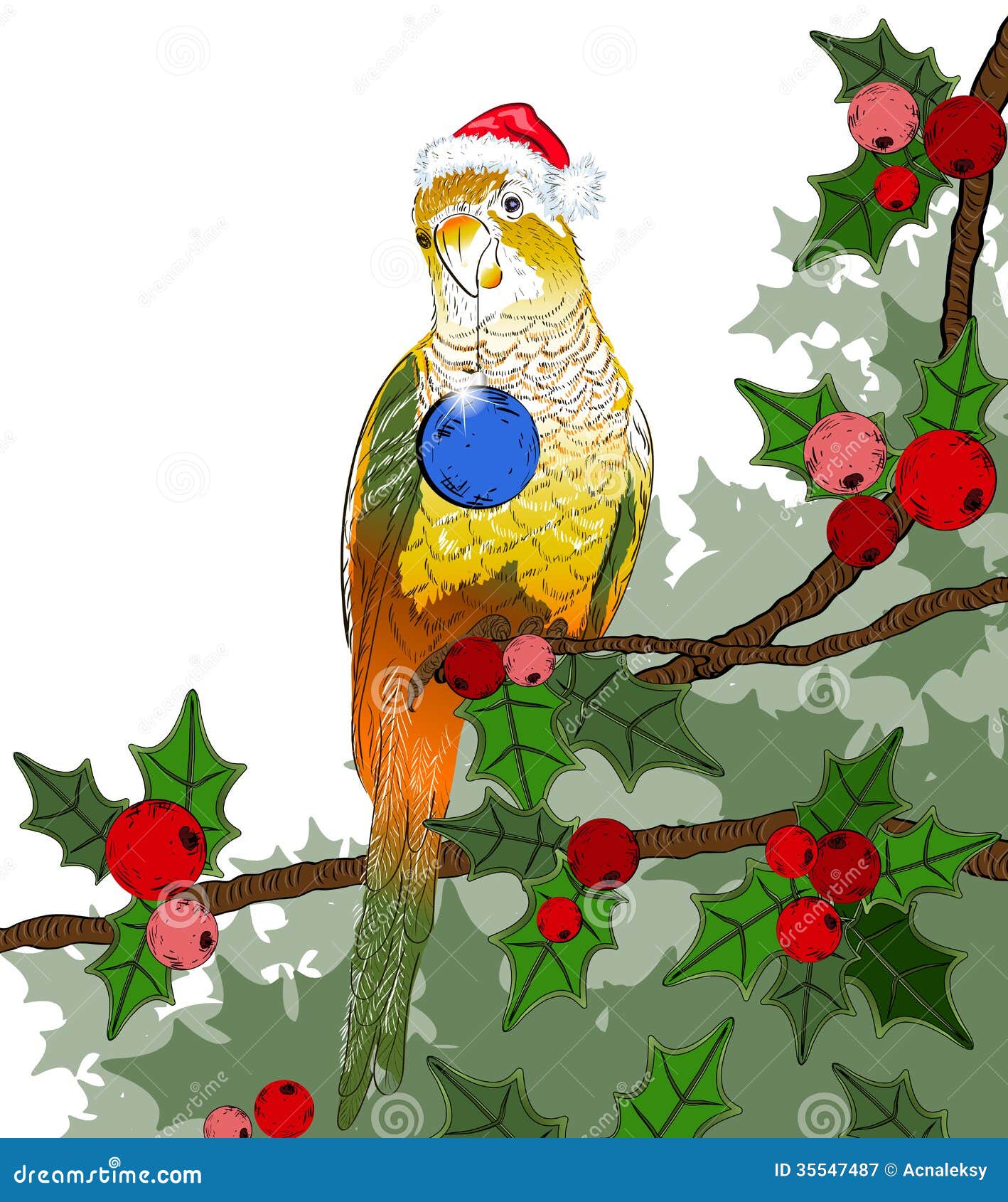 Christmas Winter Bird (parrot) Stock Vector - Illustration of natural ...