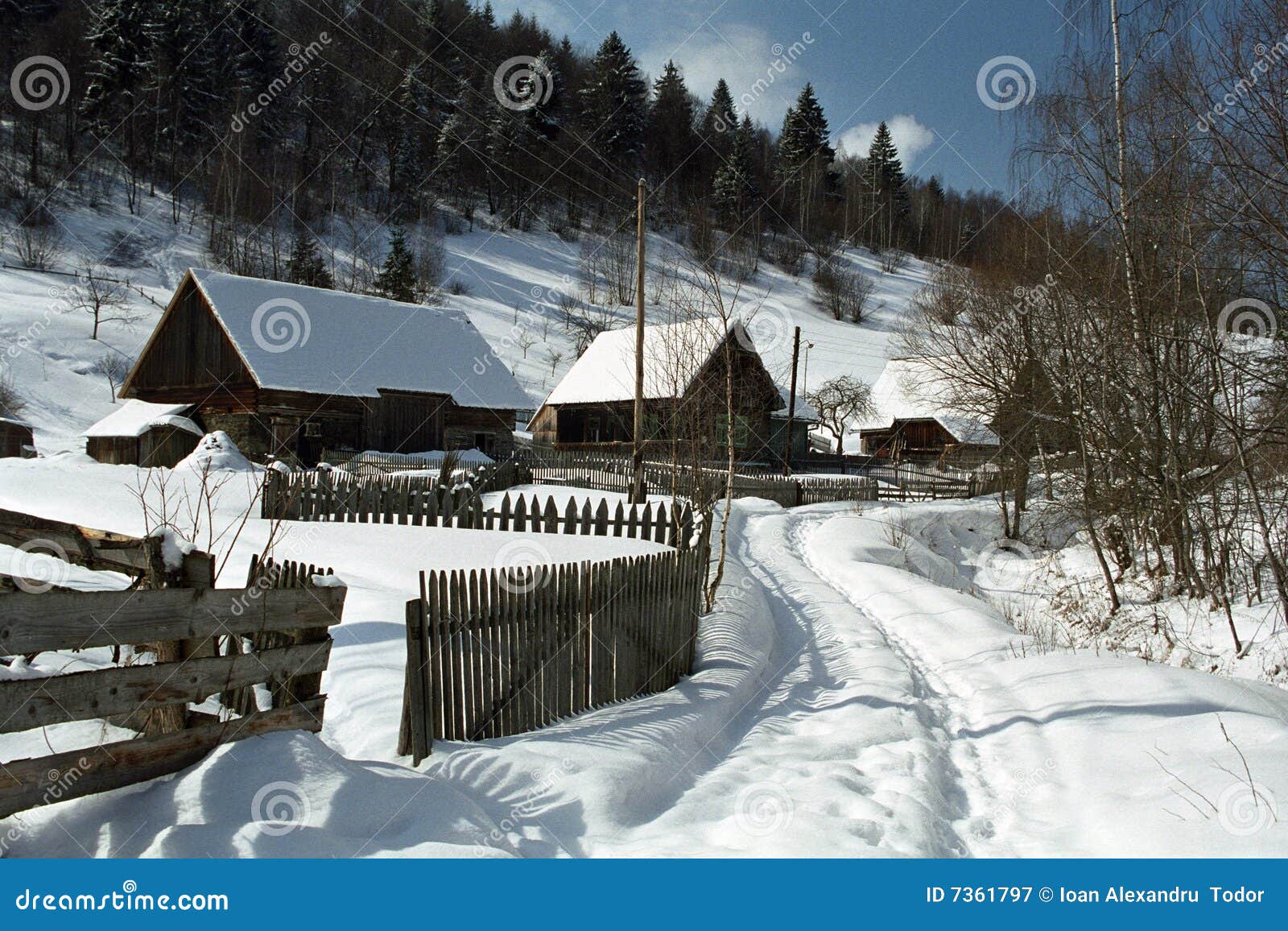 Christmas, Winter at Countryside Stock Image - Image of road, wheel ...