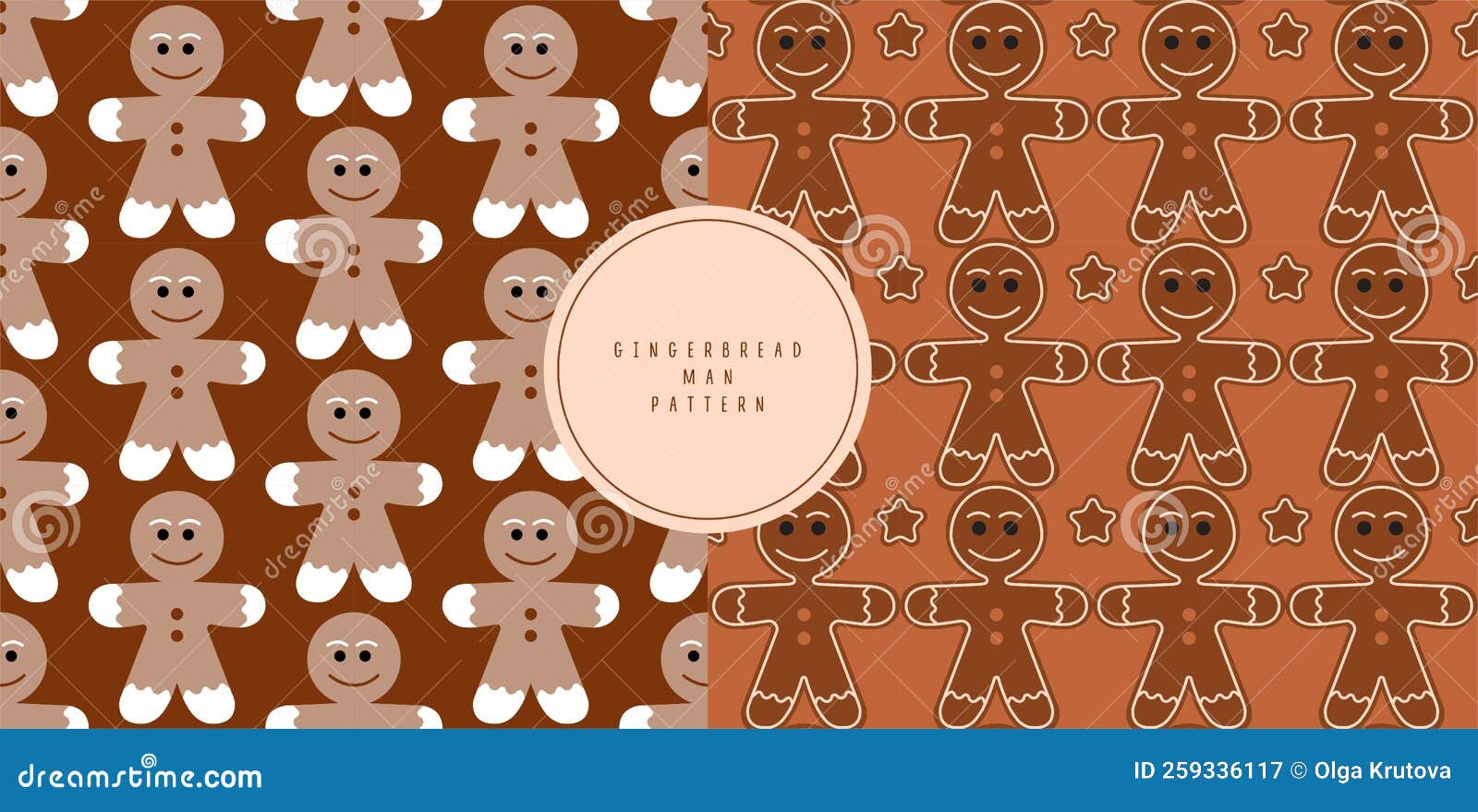 Christmas Winter Gingerbread Man Pattern Stock Illustration ...