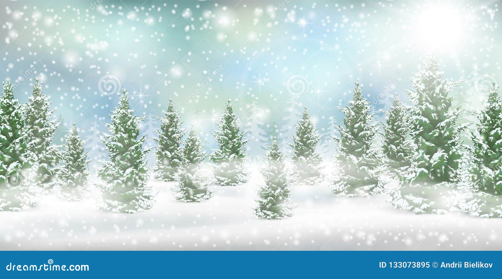 Pine Tree Snow Background