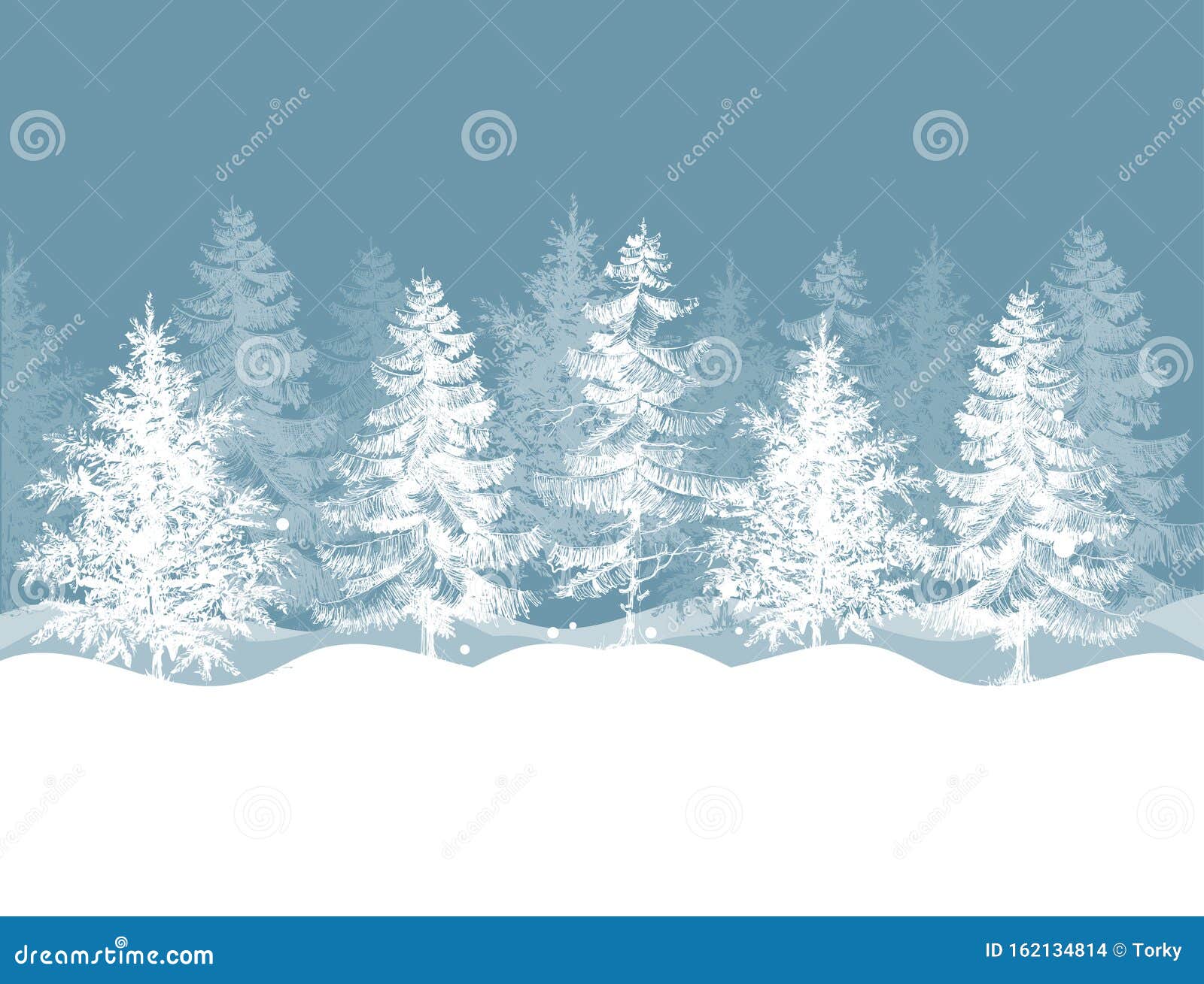 Christmas Winter Pine Trees Forest Stock Vector - Illustration of ...