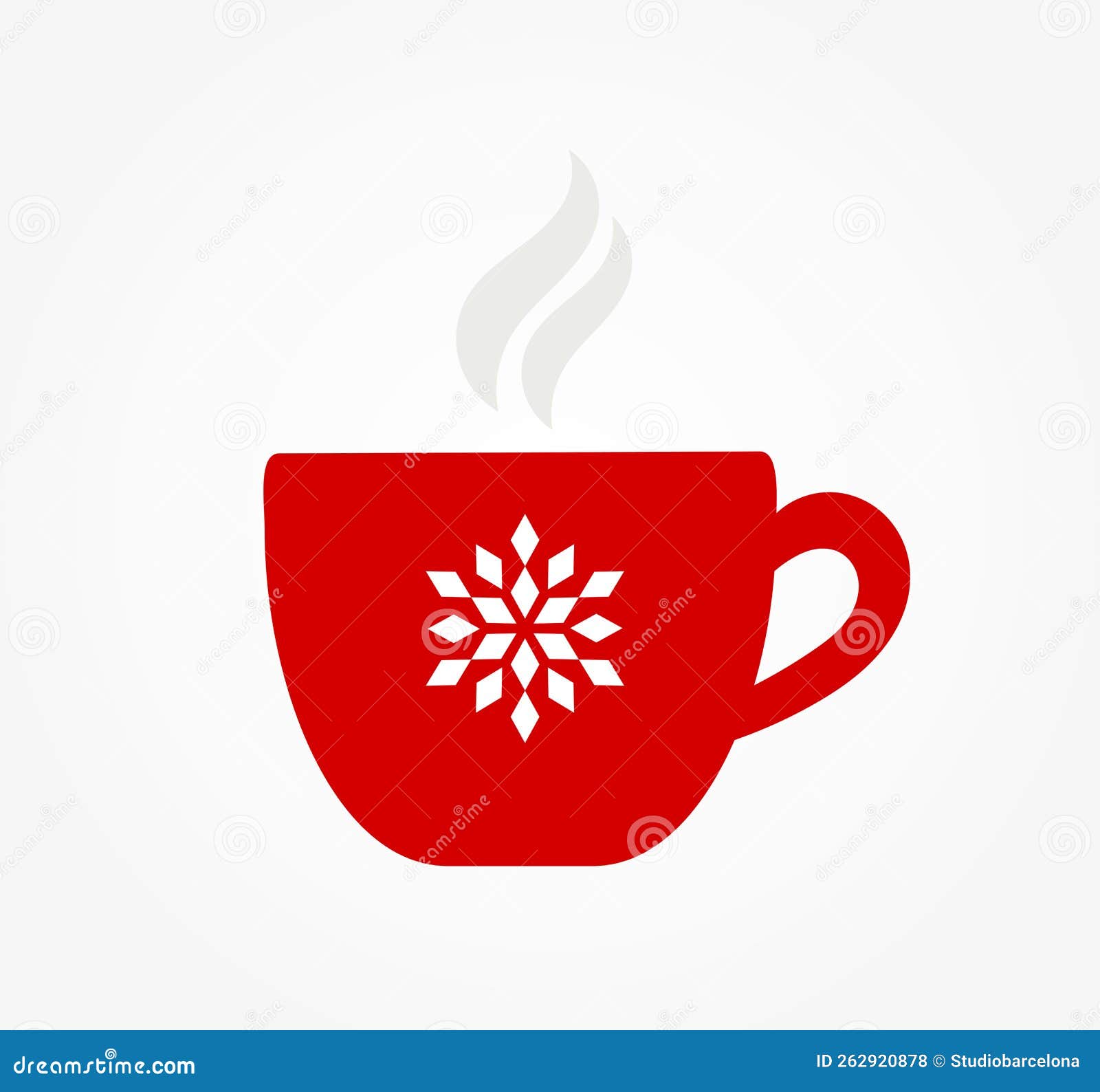 Christmas Winter Red Coffee Cup with Snowflake Pattern Stock Vector ...