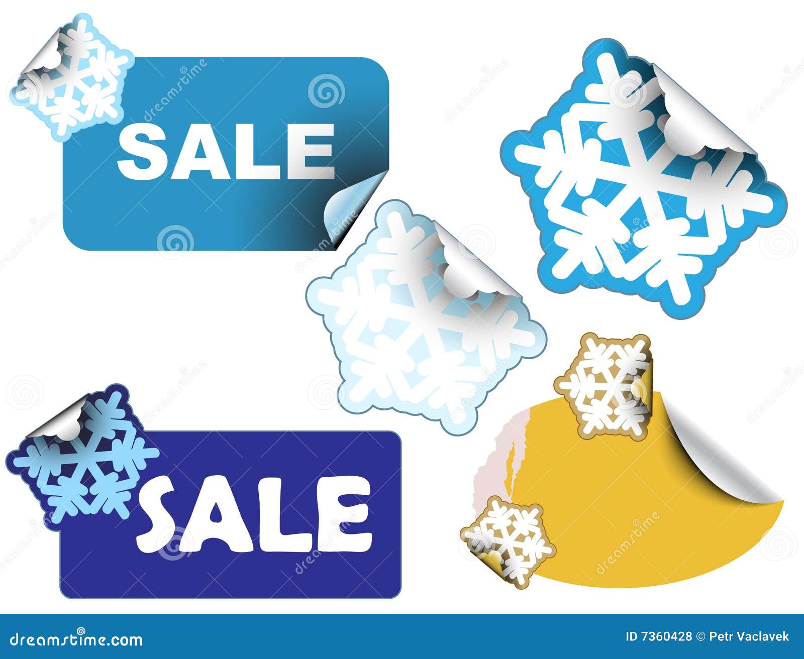 Christmas Winter Sale Labels Stock Vector - Illustration of happy ...