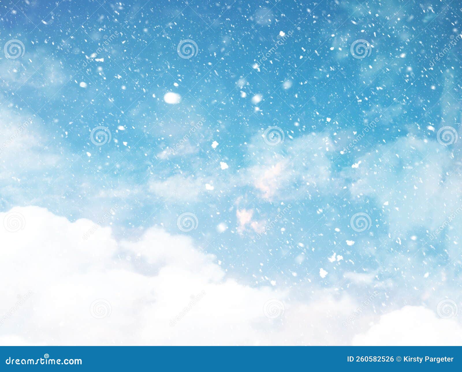 Christmas Winter Sky Background with Falling Snow Stock Photo - Image ...