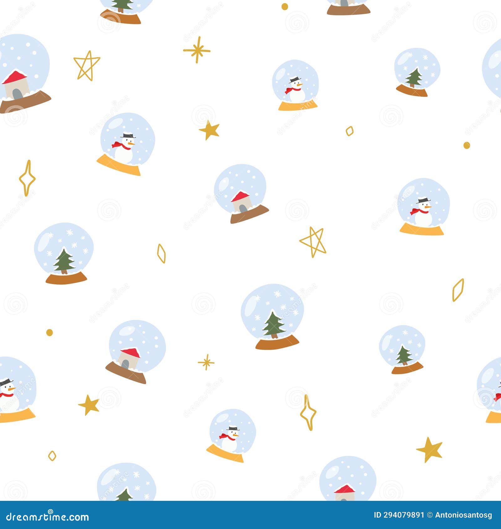 Christmas and Winter Themed Seamless Pattern, with Snowballs and ...