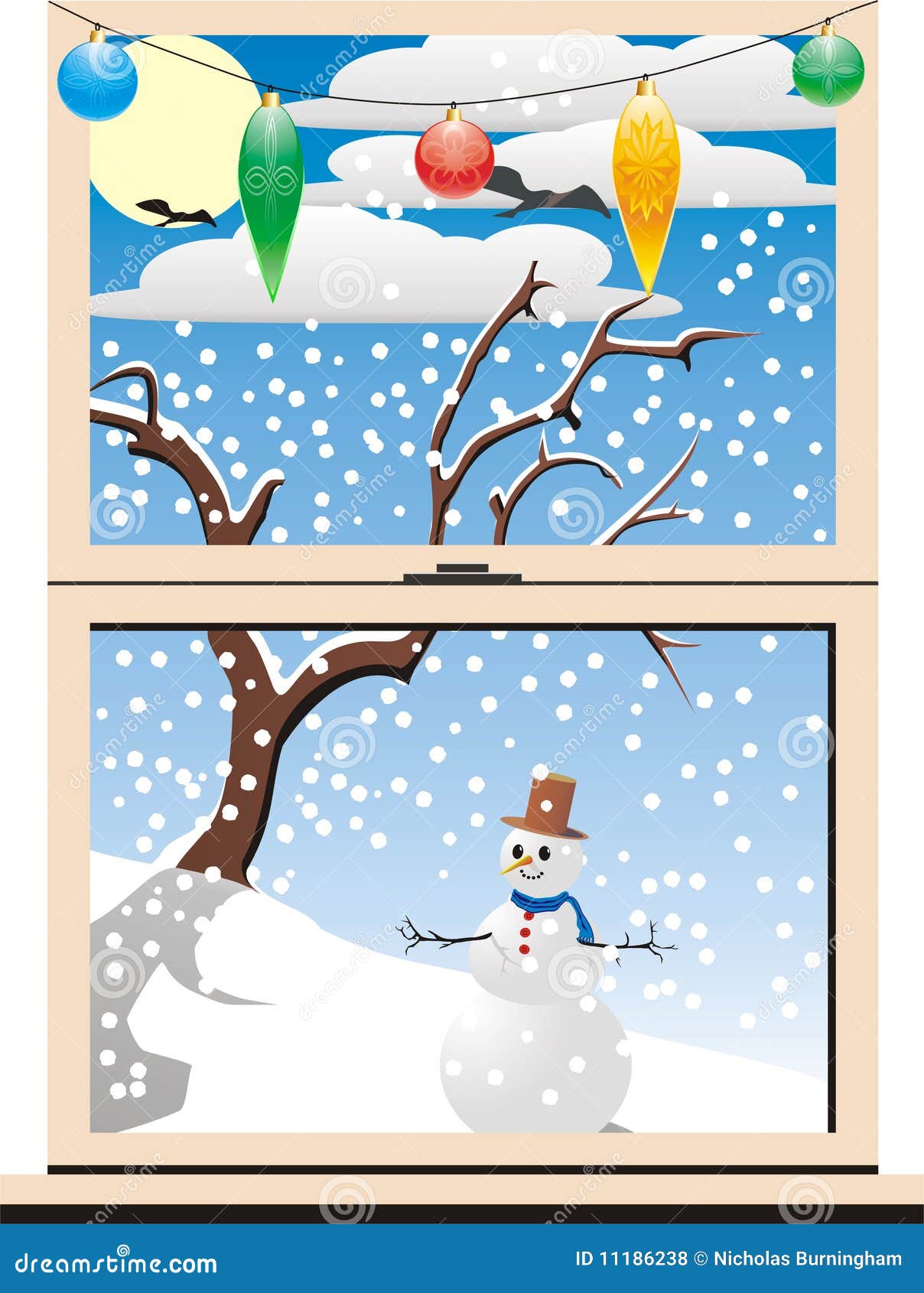 Winter window clipart