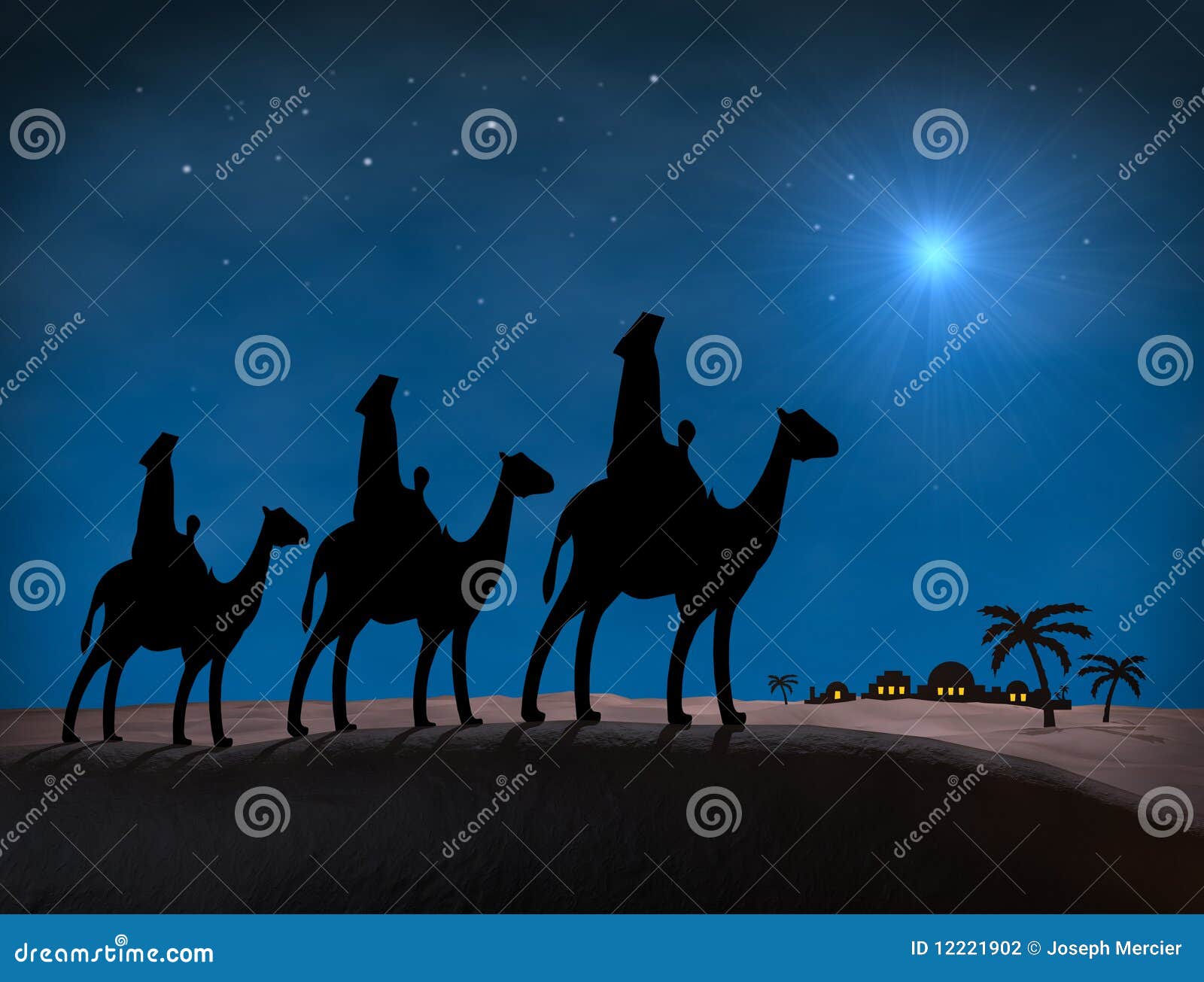 Christmas Wise Men stock illustration. Illustration of night - 12221902