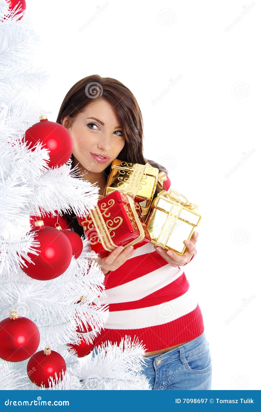 Christmas and woman stock image. Image of noel, beautiful - 7098697