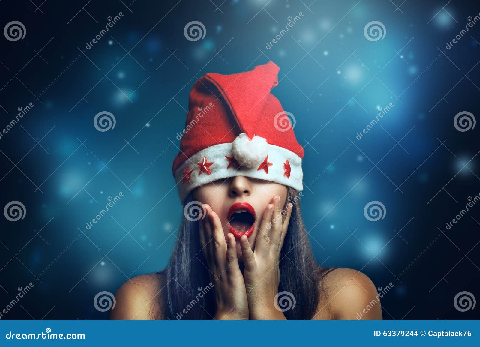 Christmas Woman with Funny Expression Stock Photo - Image of expression ...
