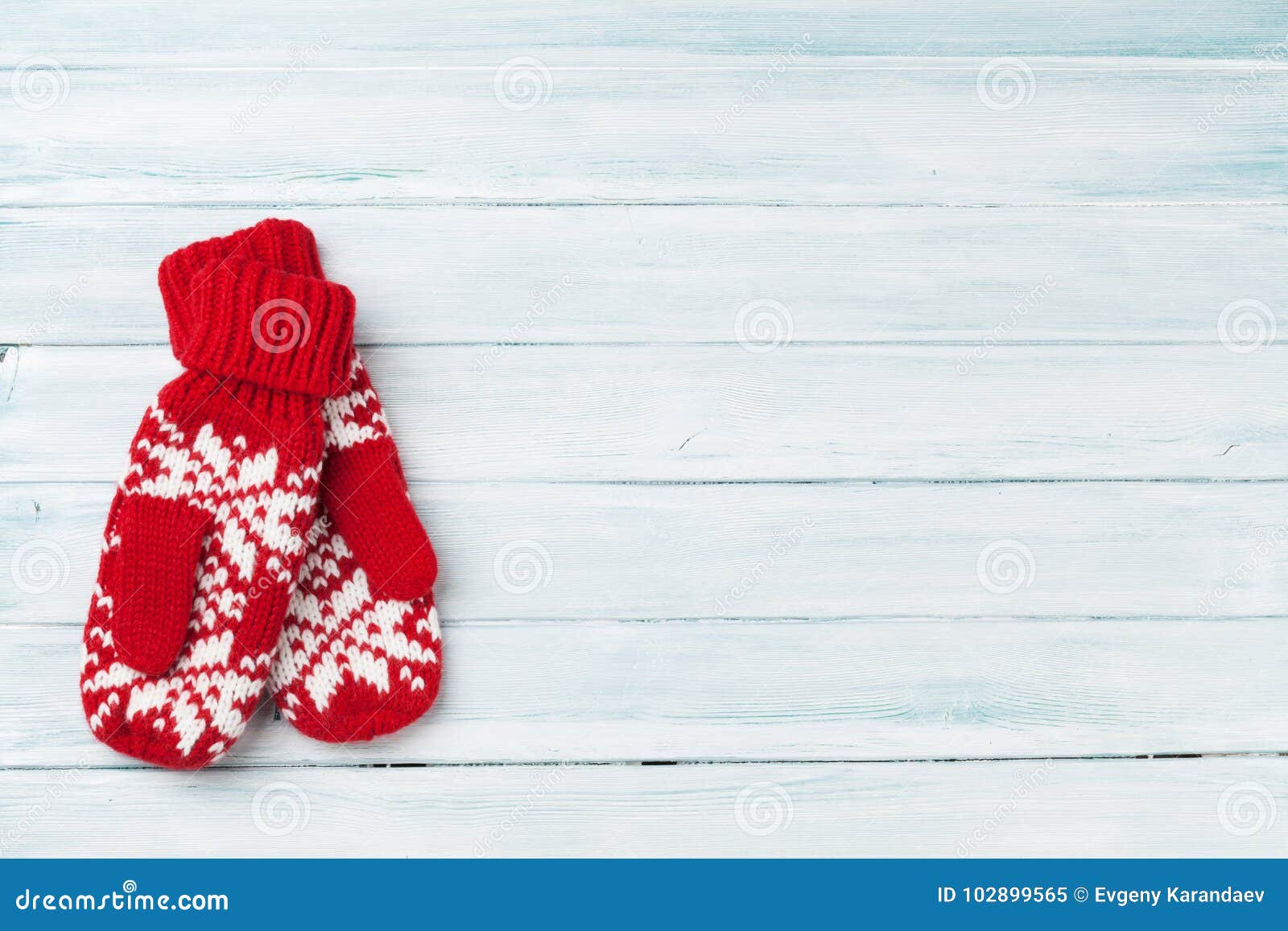 Christmas Wooden Background with Mittens Stock Image - Image of white ...