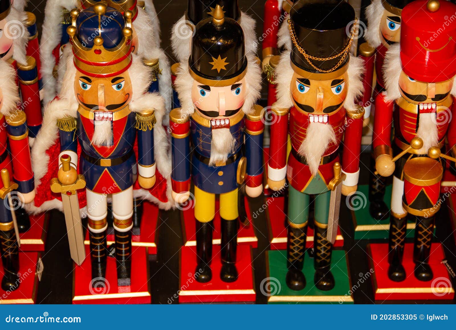 Christmas Wooden Nutcrackers in Various Colorful Designs, Traditionally ...