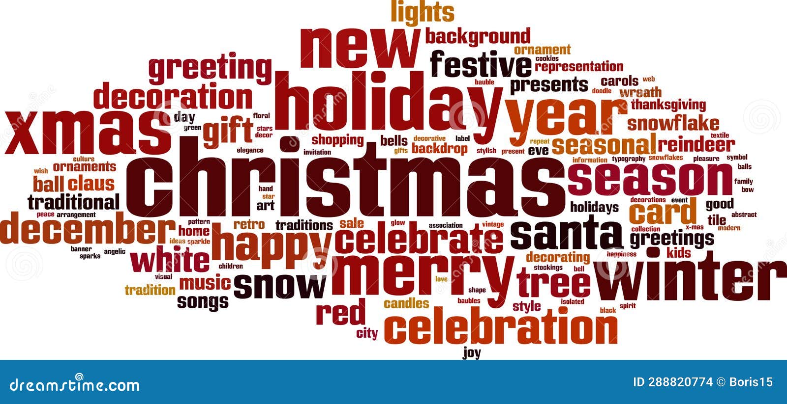 Christmas word cloud stock vector. Illustration of doodle - 288820774