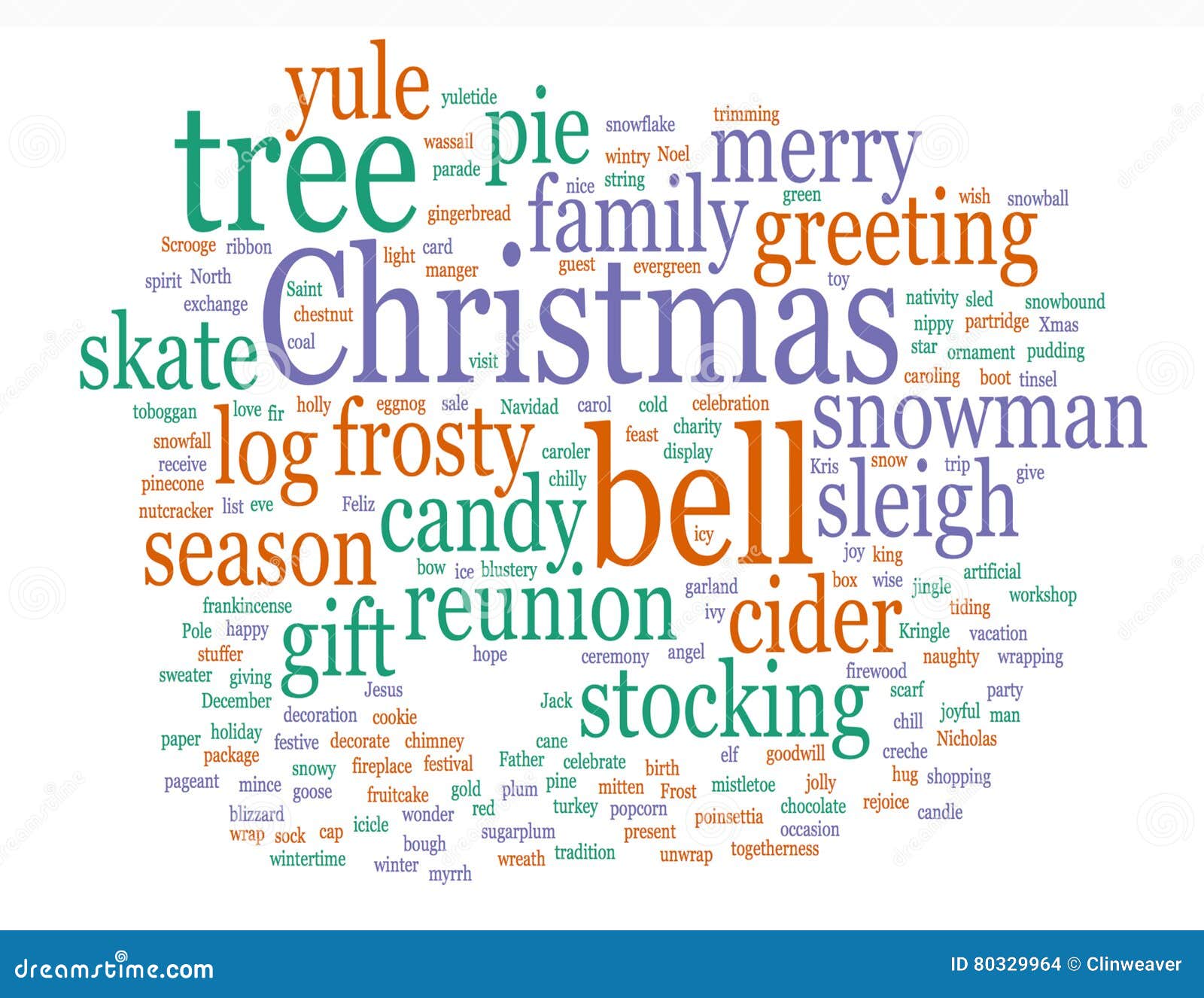 Christmas Words stock illustration. Illustration of education - 80329964