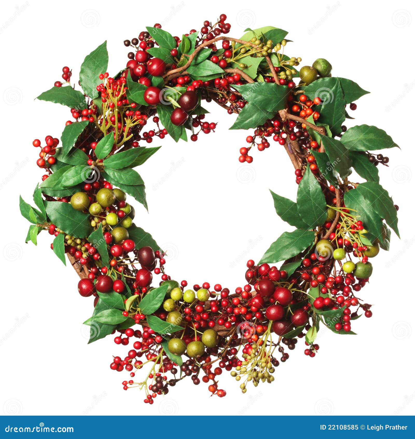 Christmas wreath stock image. Image of isolated, branch - 22108585