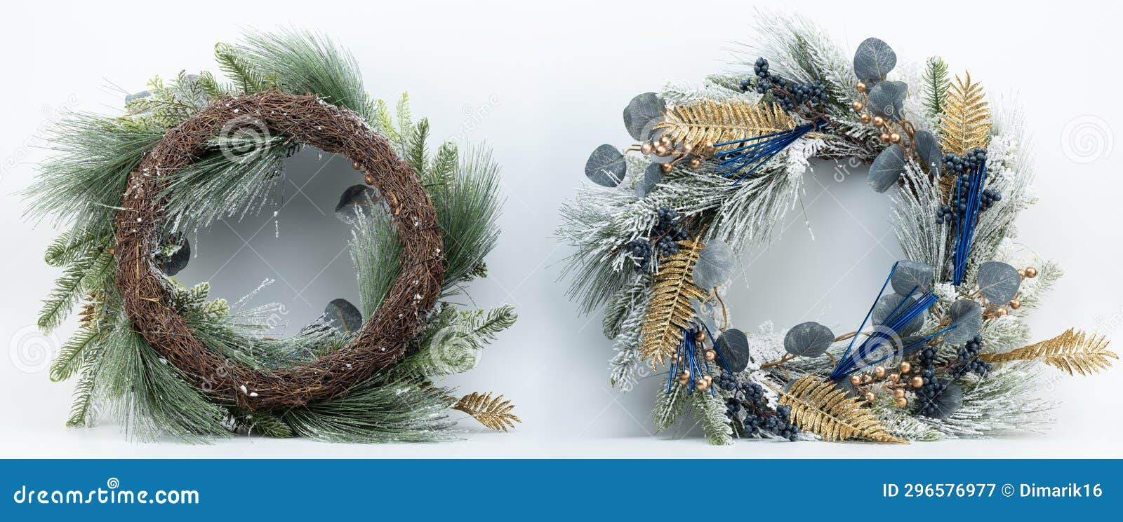 Christmas Wreath Back and Front Stock Image - Image of christmas, snow ...
