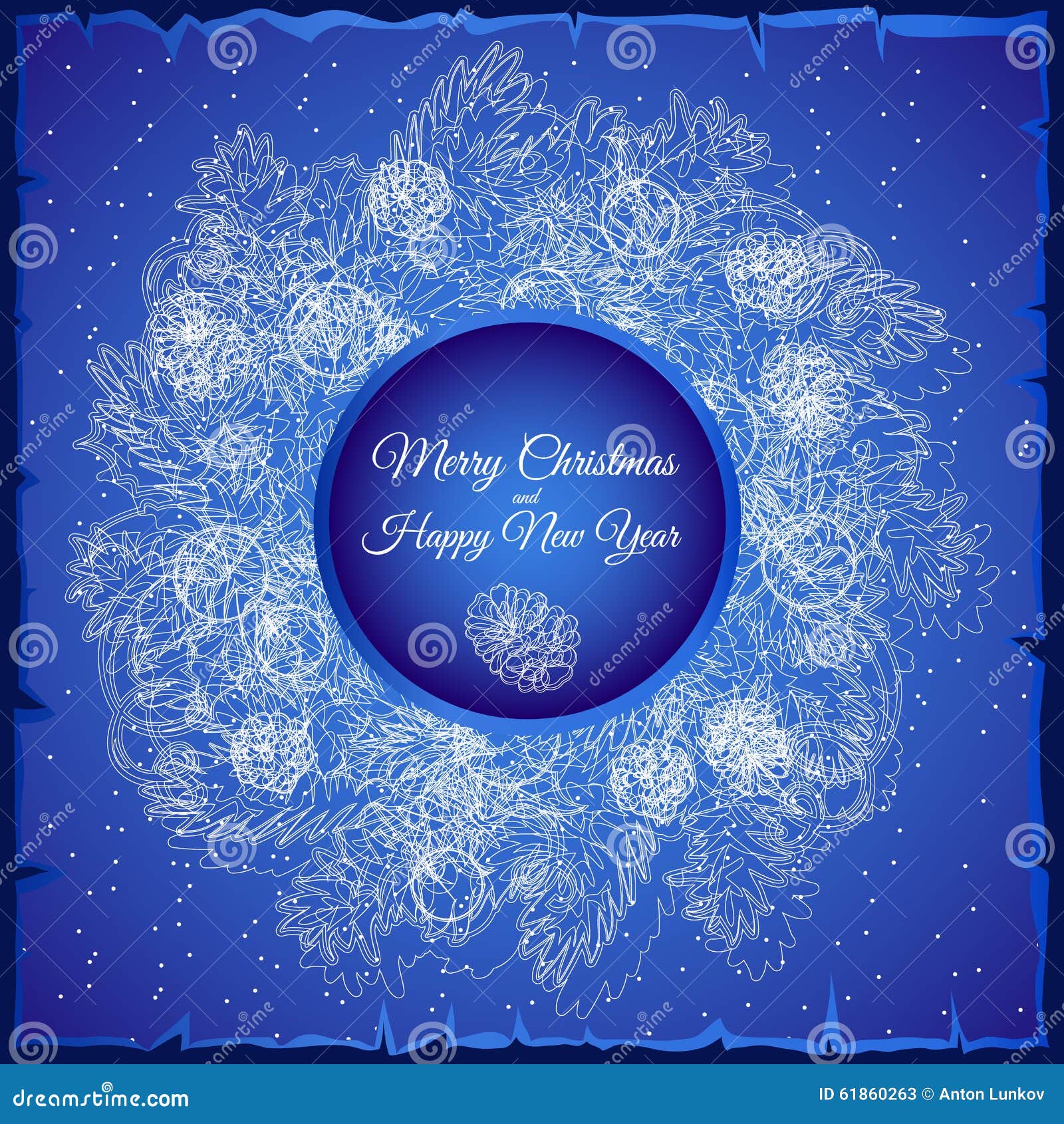 Christmas Wreath Frosty Patterns Stock Vector - Illustration of frost ...