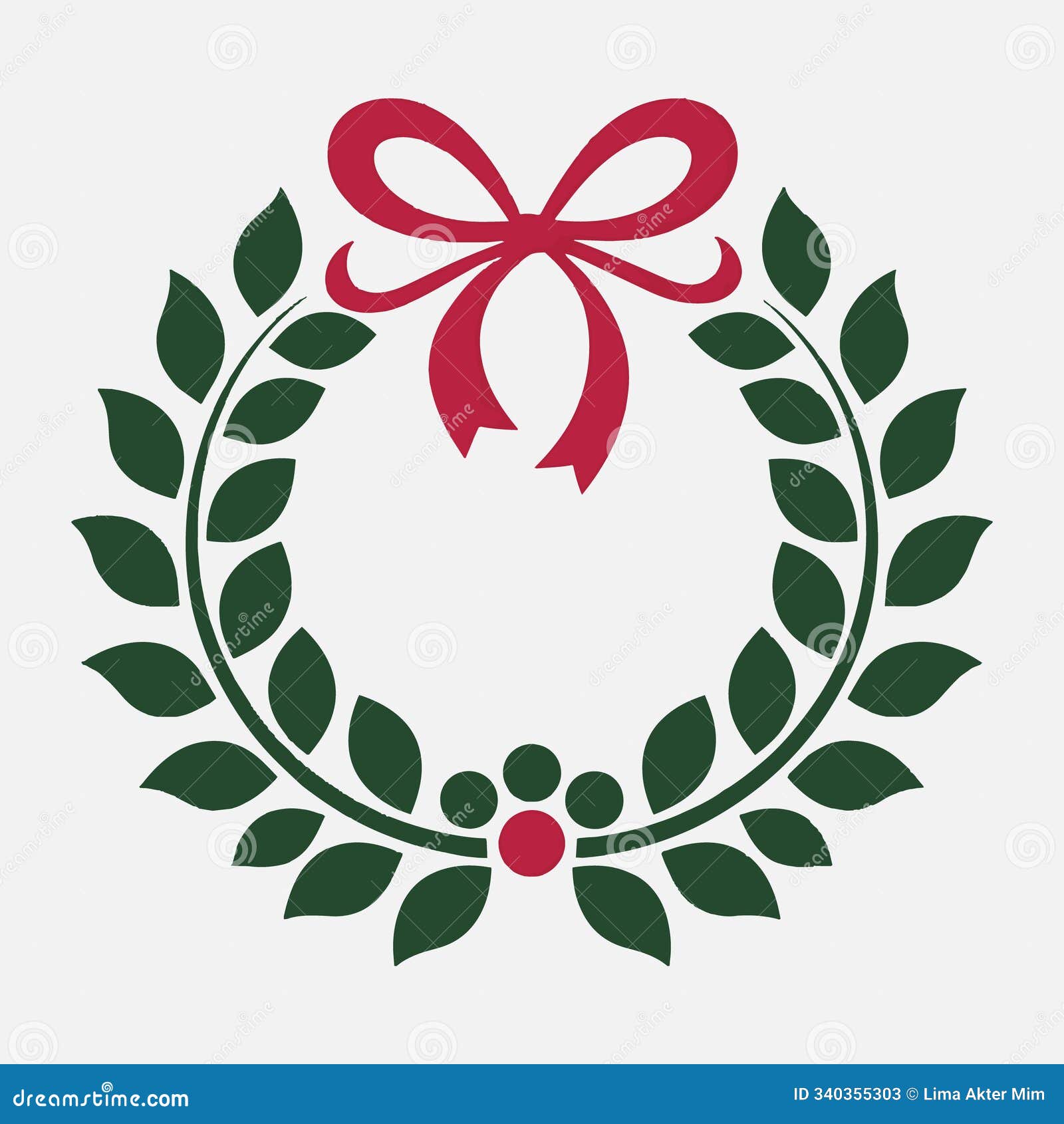 Christmas Wreath Silhouette Vector Icon Festive Logo Design for ...