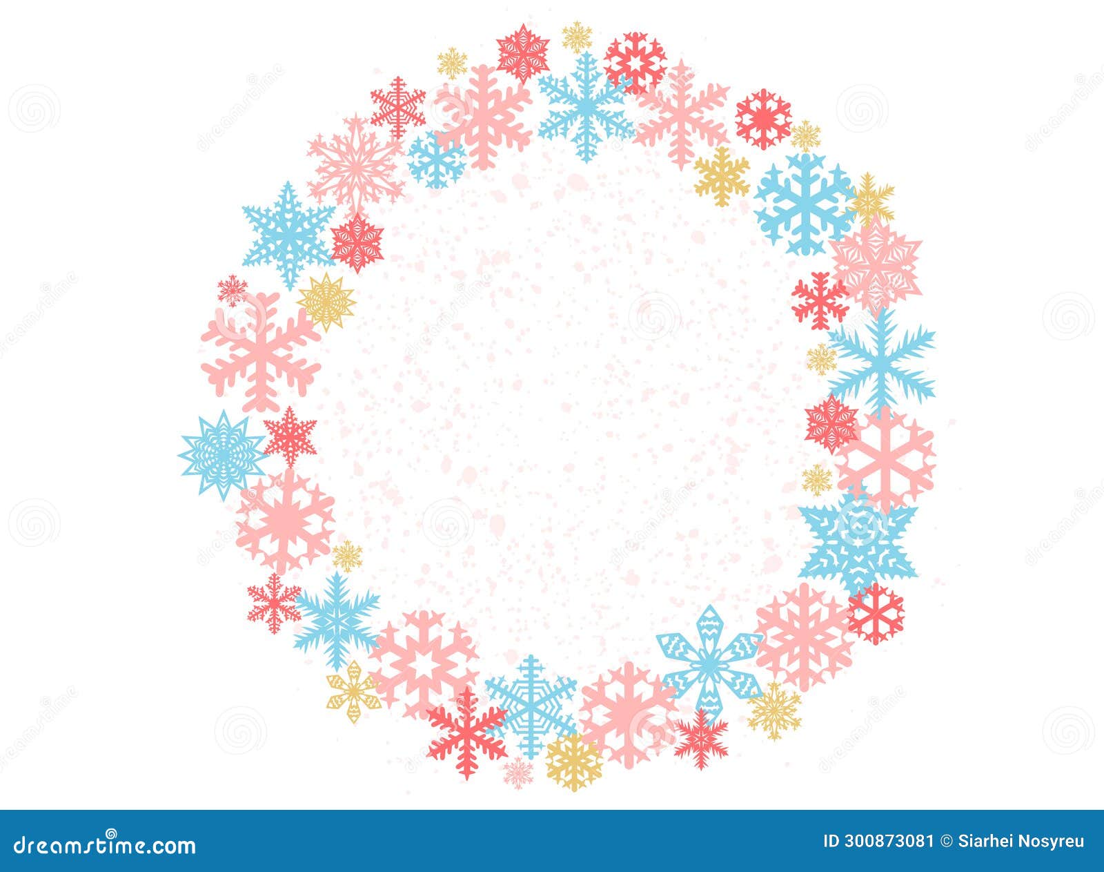 Christmas Wreath of Snowflakes. Beautiful Frame for Text Stock ...