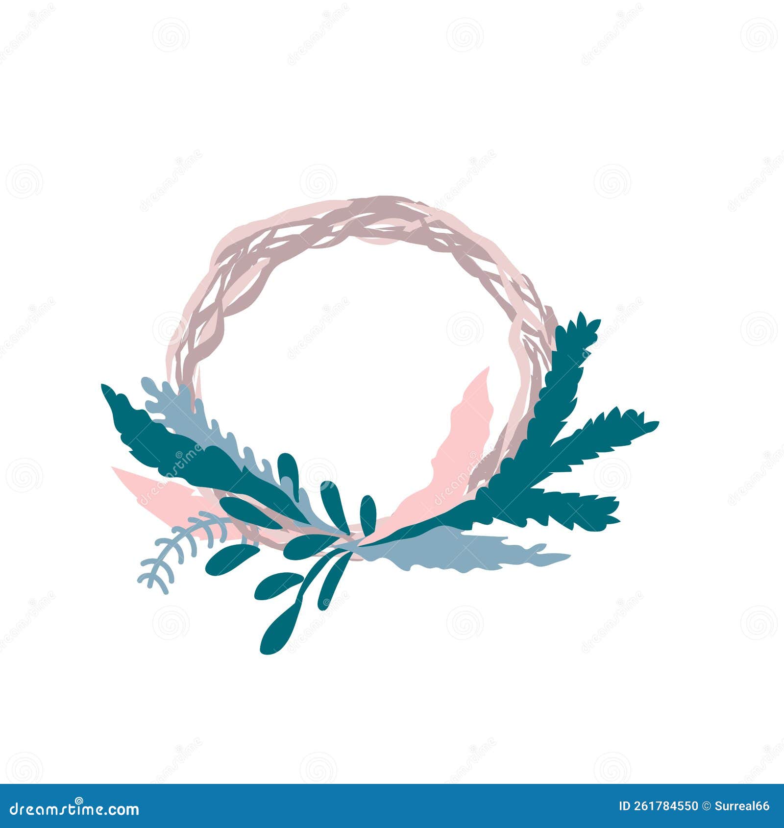 Christmas Wreath Vector Illustration Stock Vector - Illustration of ...