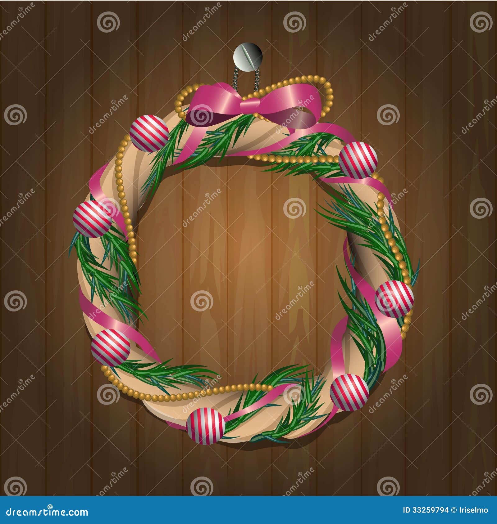 Christmas wreath stock vector. Illustration of decoration - 33259794