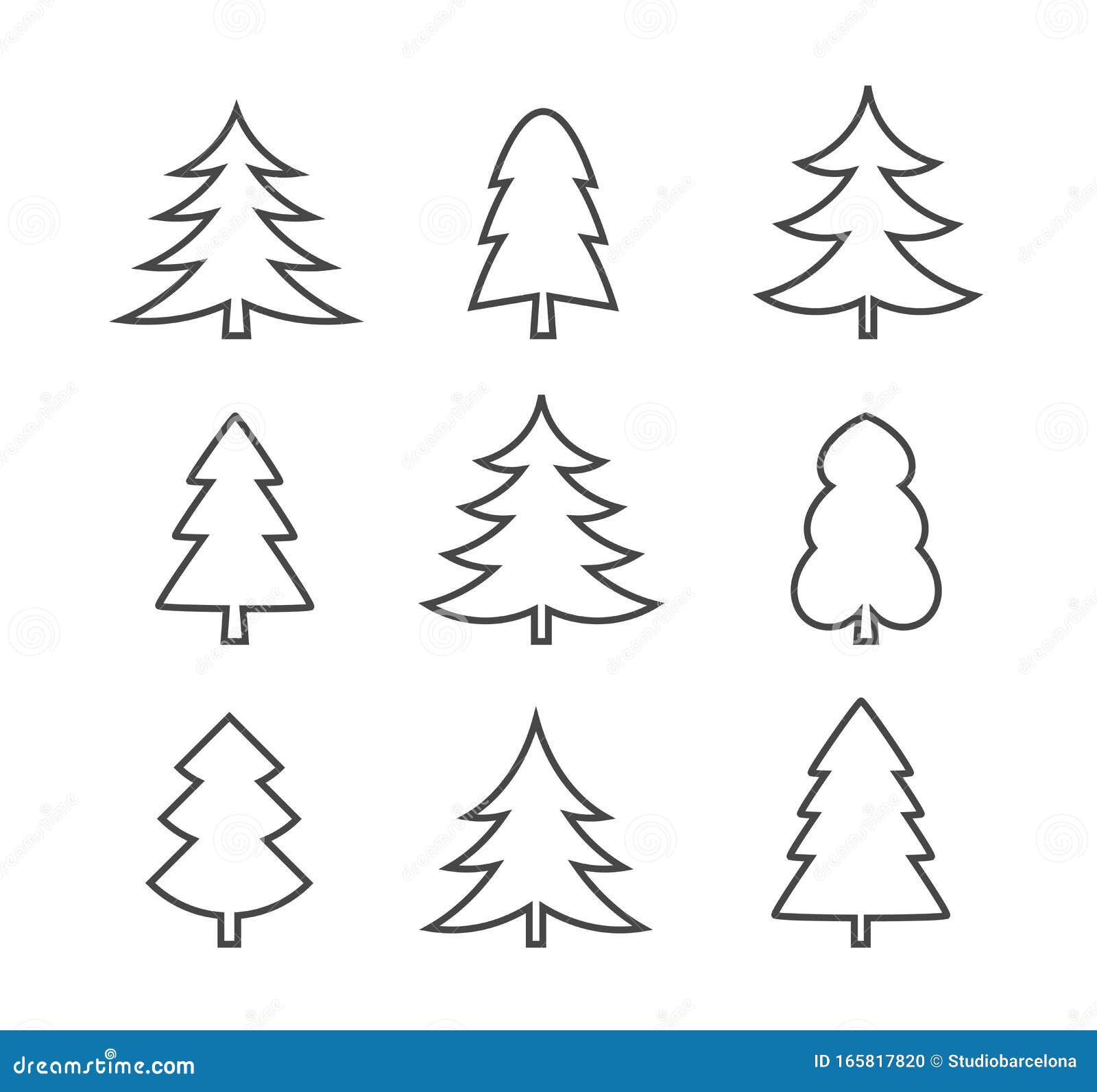 Trees Line Icons Collection. Forest, Woodland, Grove, Orchard ...