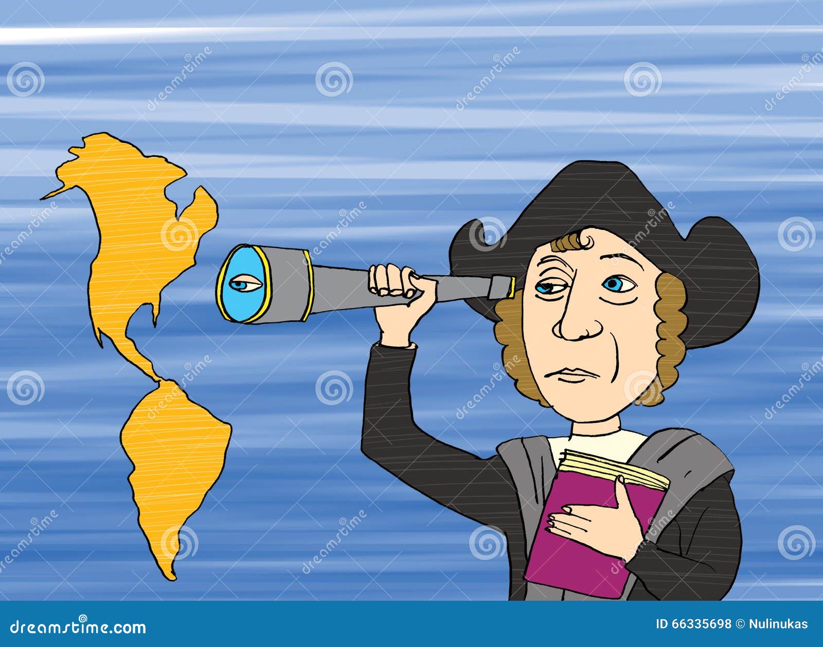 Christopher Columbus, Vintage Illustration Cartoon Vector ... Christopher Columbus, Vintage Illustration Cartoon Vector ...