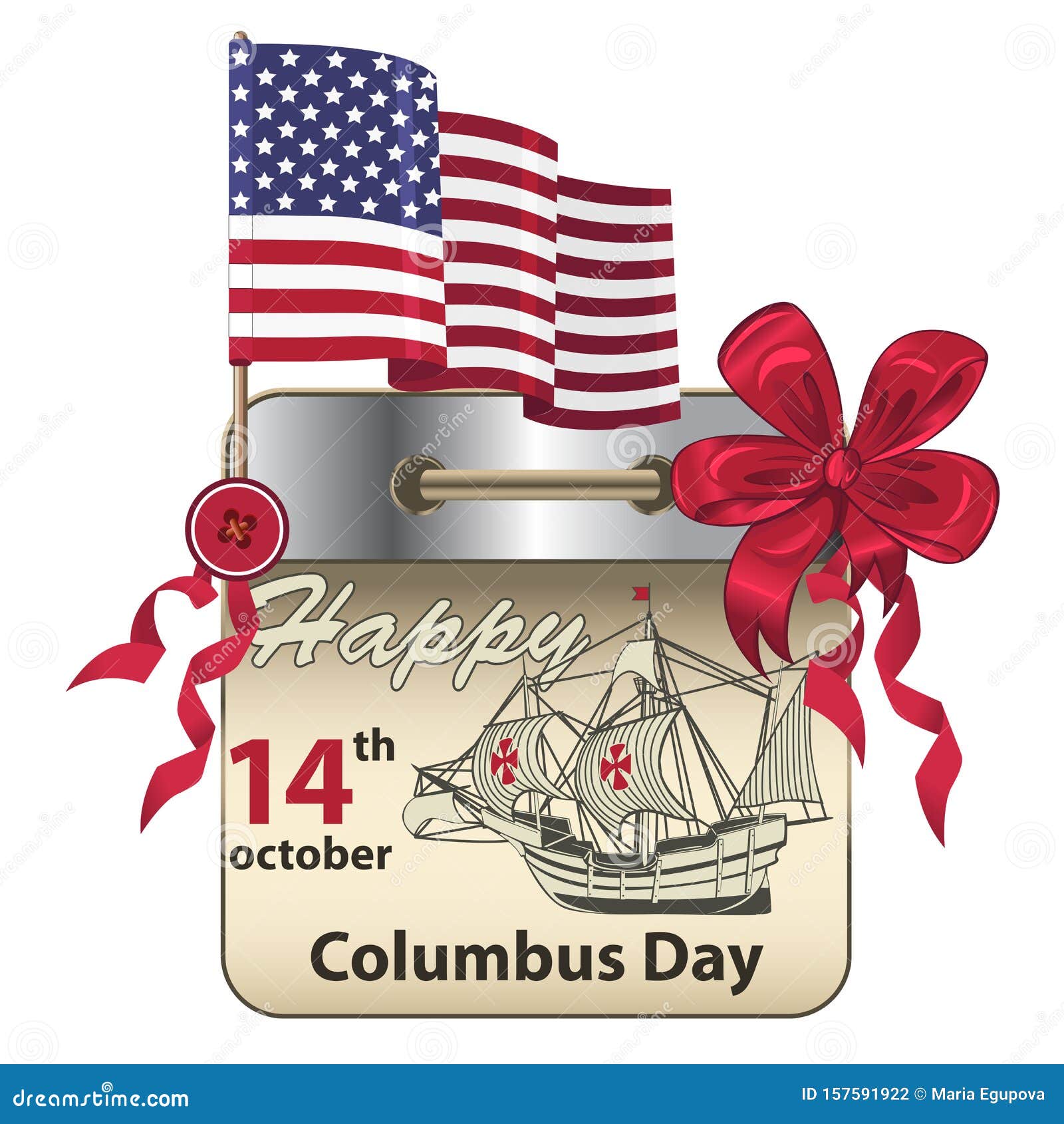 Christopher Columbus Day stock vector. Illustration of history - 157591922