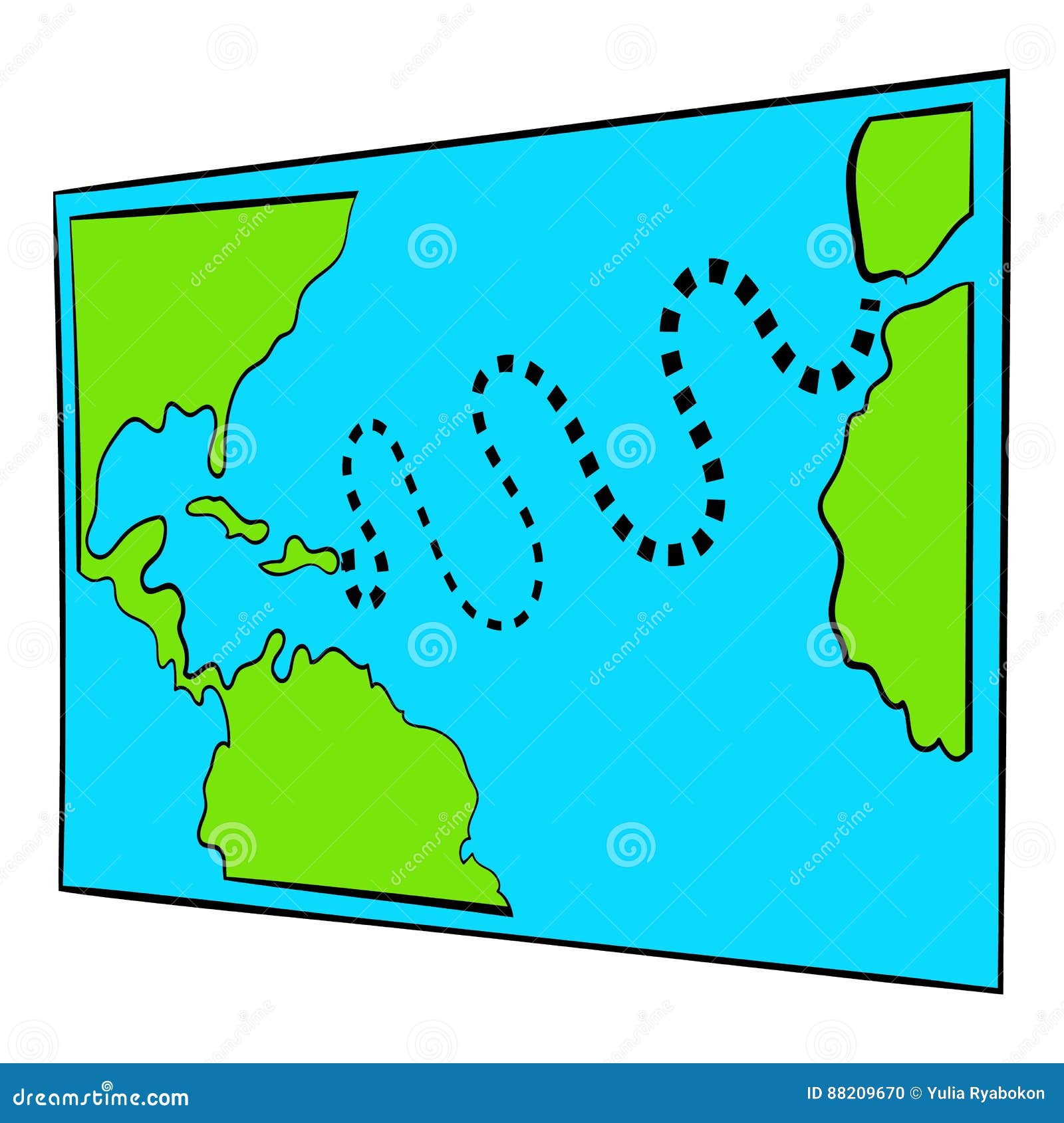 Christopher Columbus First Voyage Map Icon Stock Vector - Illustration ...