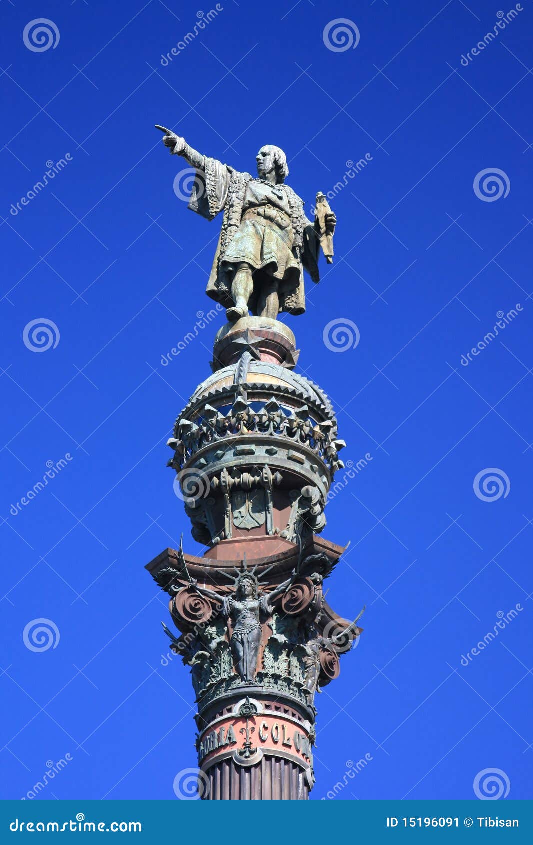 Christopher Columbus Statue, Barcelona (Spain) Stock Image - Image of ...