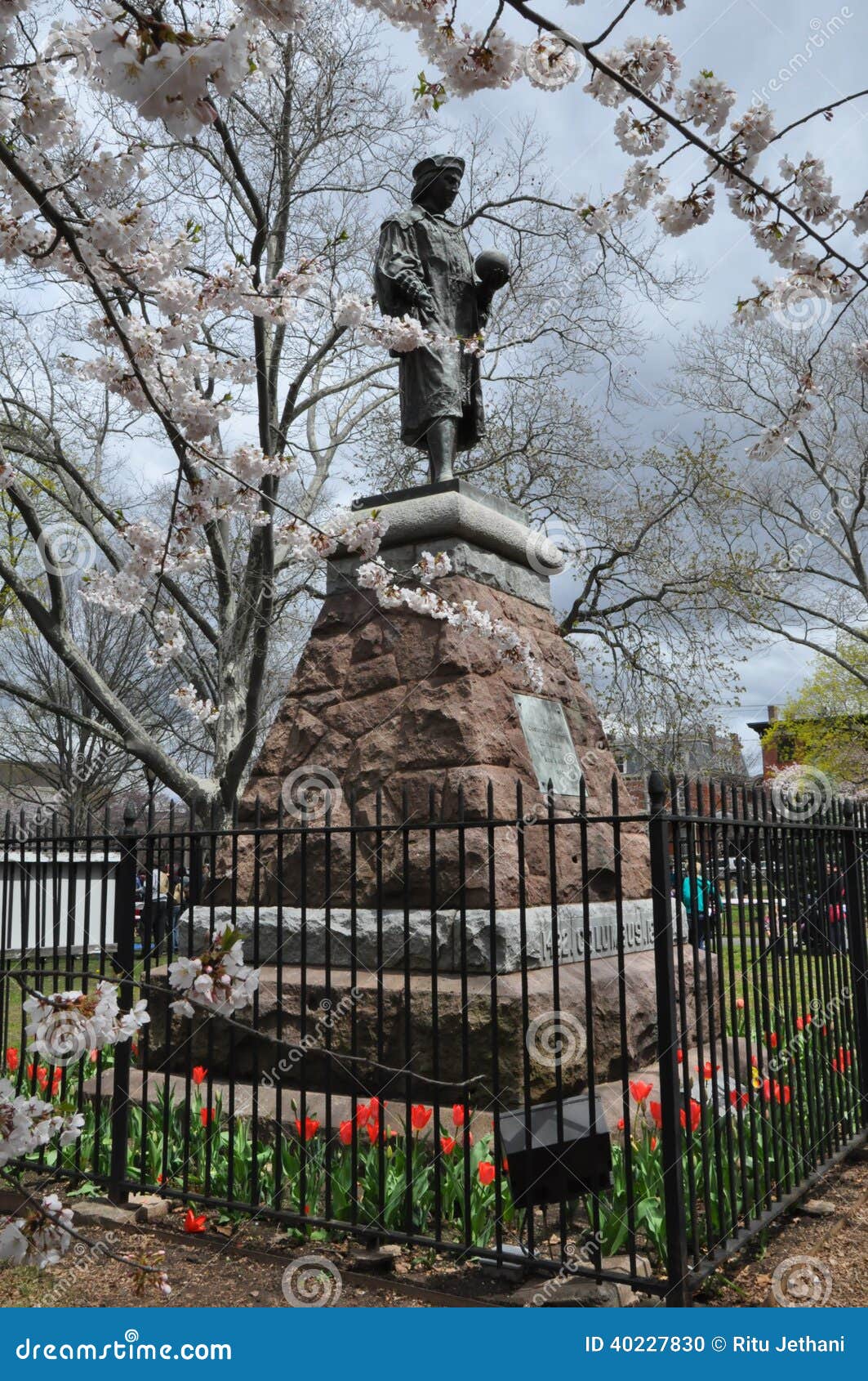 Christopher Columbus Statue En New Haven, Connecticut Foto de archivo ...
