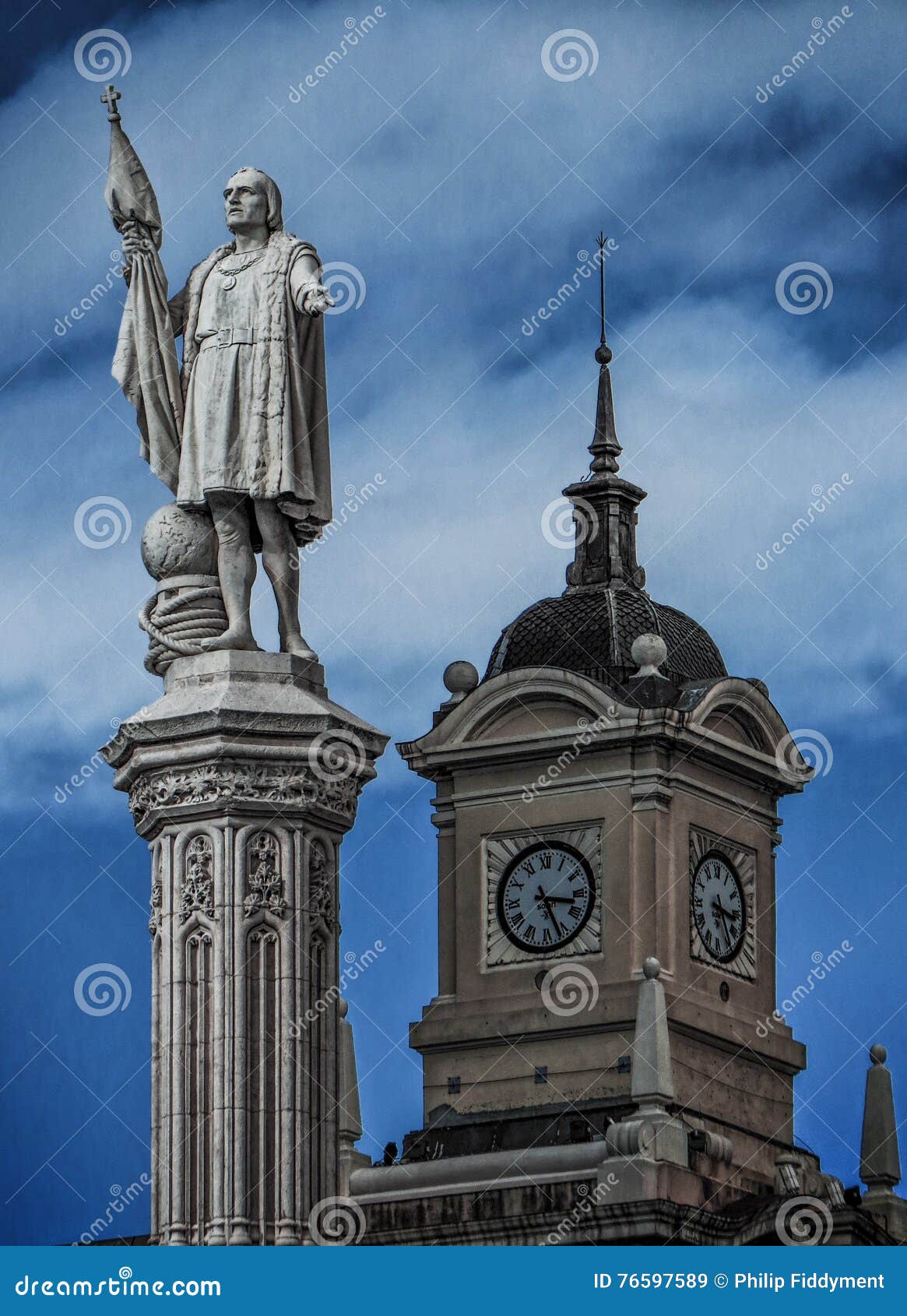 Christopher Columbus Statue in Madrid Spain Stock Image - Image of ...