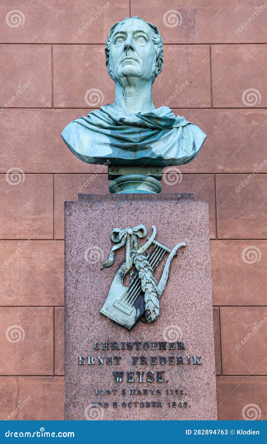 Christopher Ernst Frederik Weyse Bust Statue, Copenhagen, Denmark Stock ...