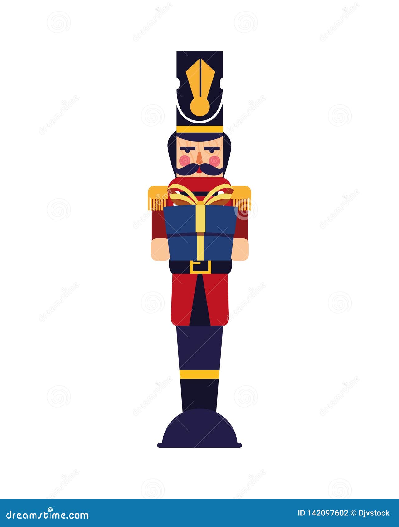 Chritsmas Nutcracker with Gift Box Stock Vector - Illustration of ...