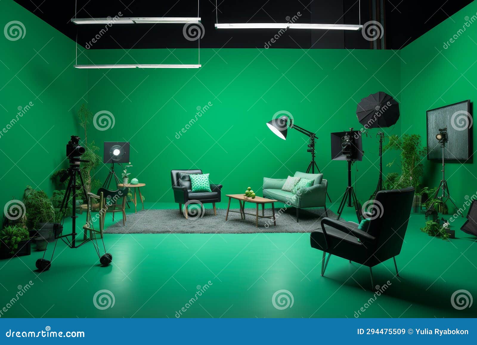 Chroma Key Compositing Green Backdrop Studio Background. Generate Ai ...
