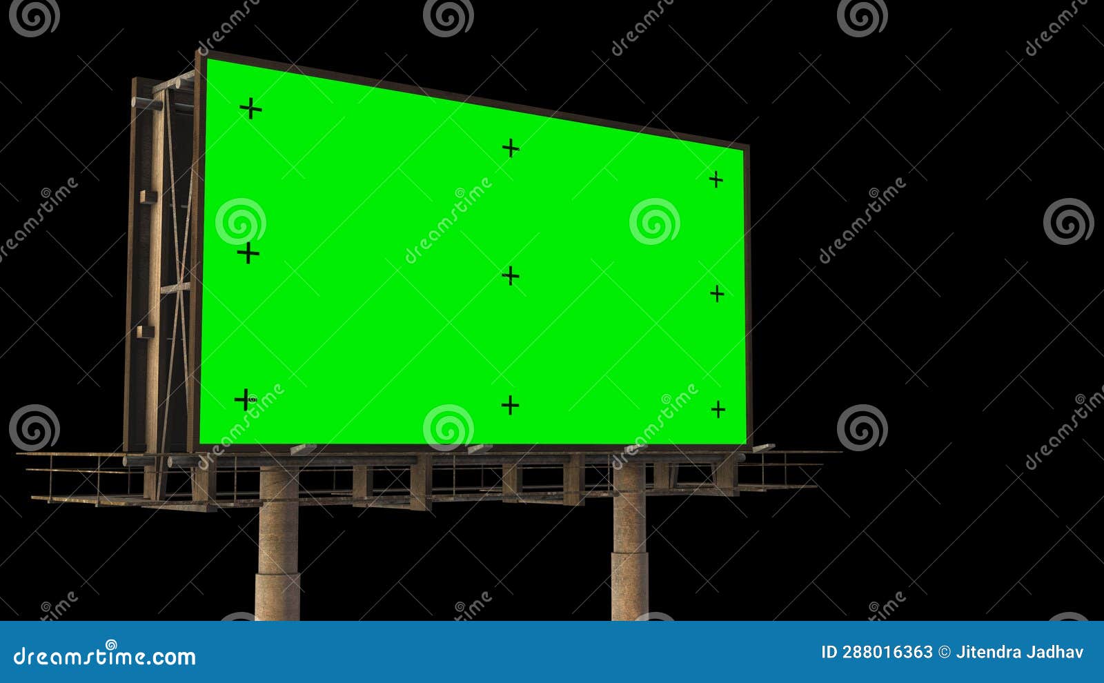 Chroma Key Tracking Markers on a Green Screen Billboard Stock Image ...