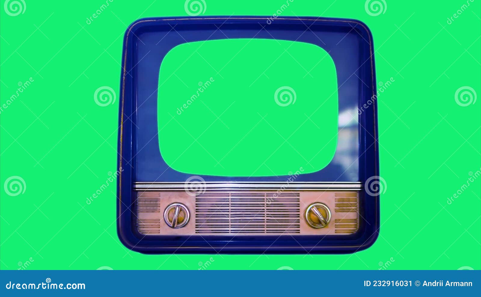Chroma Key TV, Vintage Copy Space TV, Green Screen TV Display Stock ...