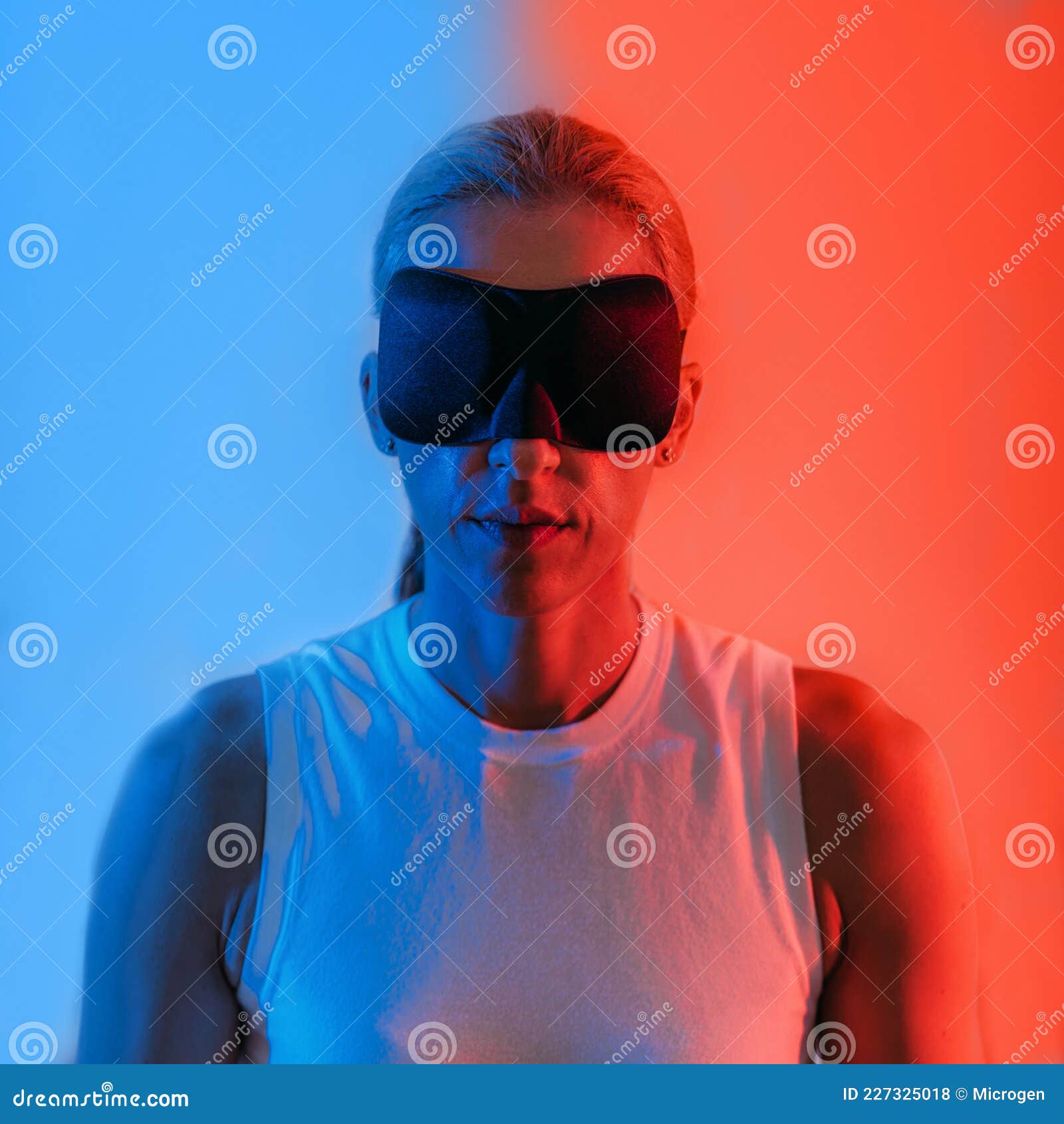 Chroma Therapy. Red and Blue Light Therapy Concept Stock Photo - Image ...