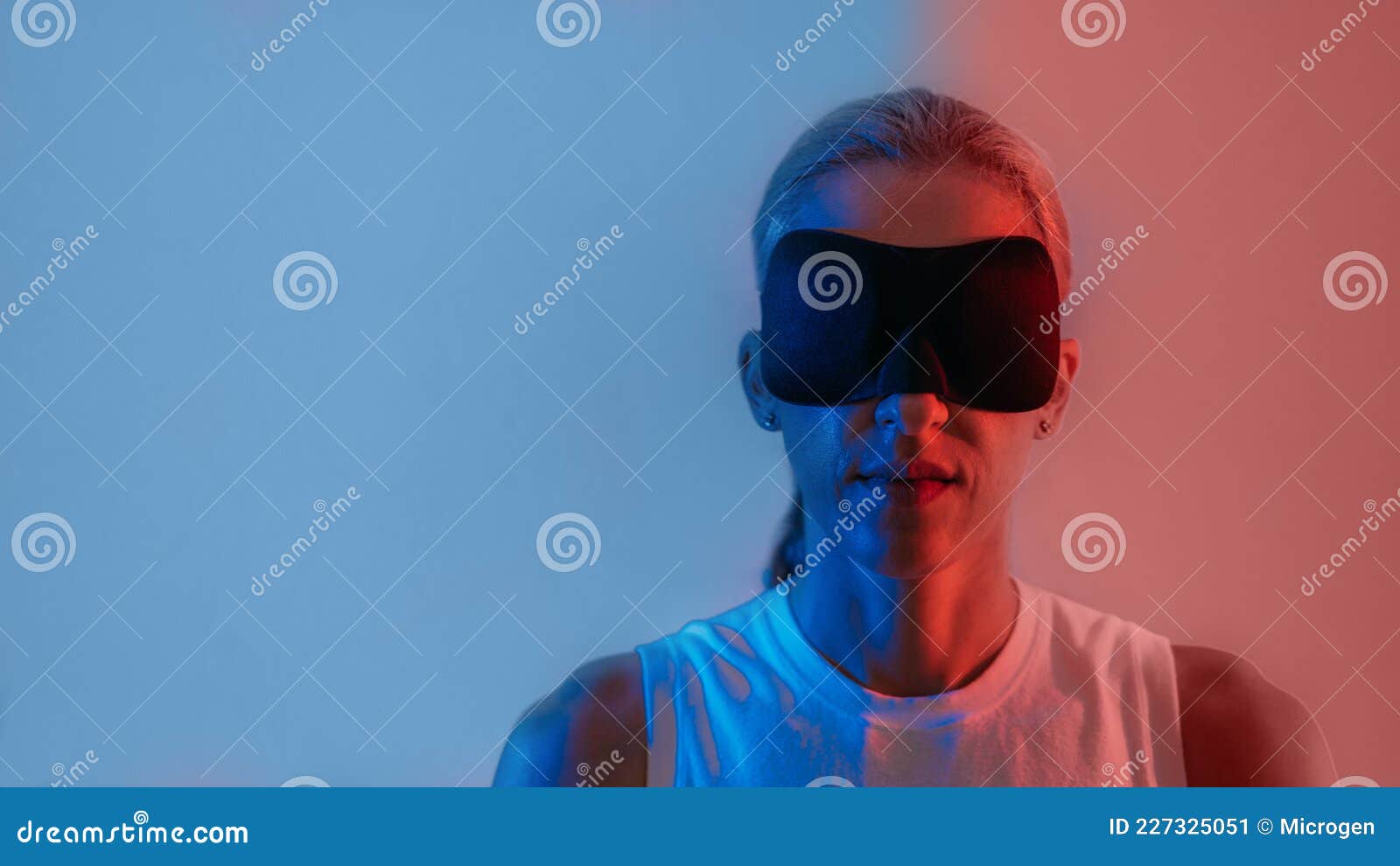 Chroma Therapy. Red and Blue Light Therapy Concept Stock Image - Image ...